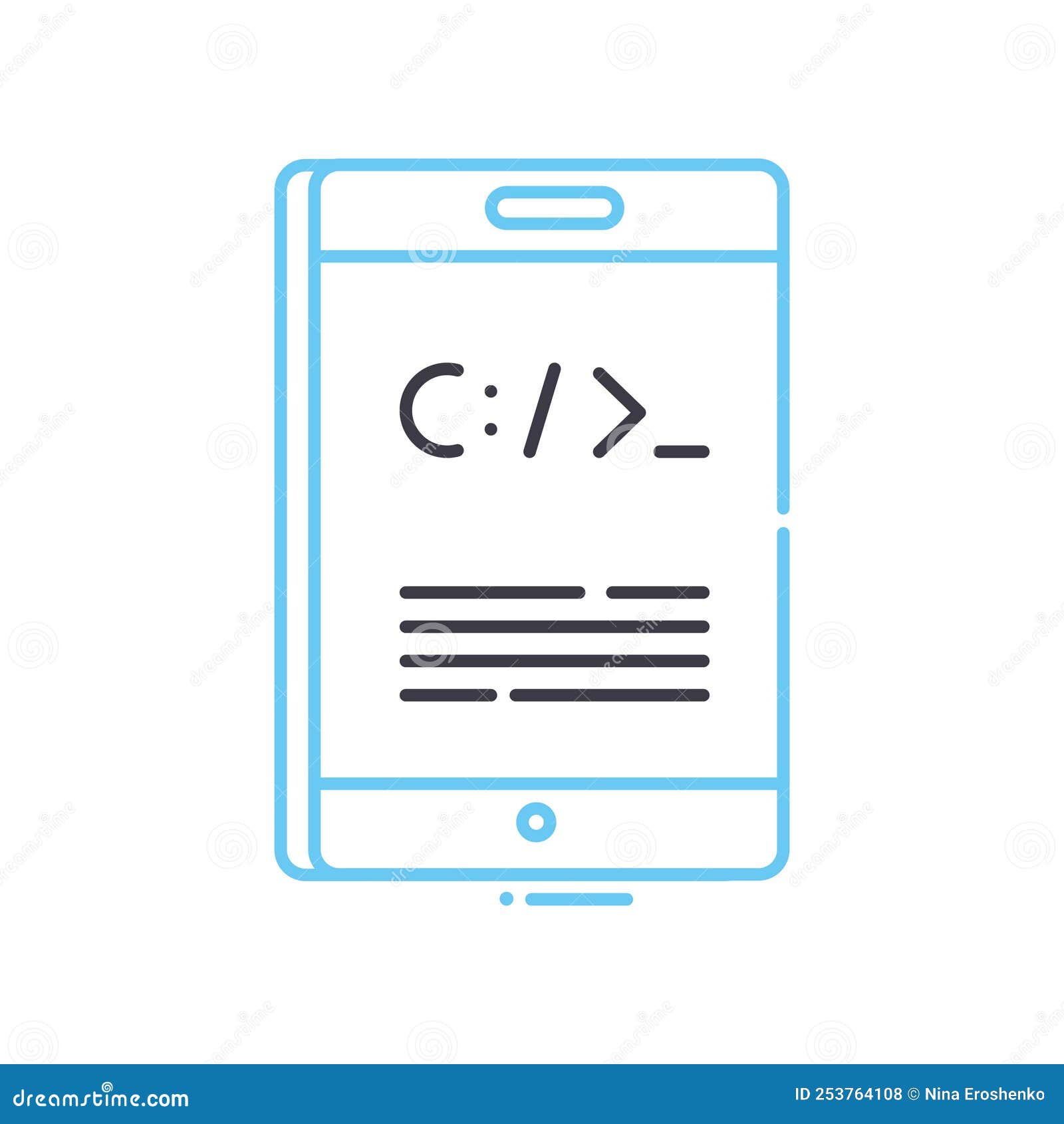 Command Line Icon, Outline Symbol, Vector Illustration, Concept Sign ...