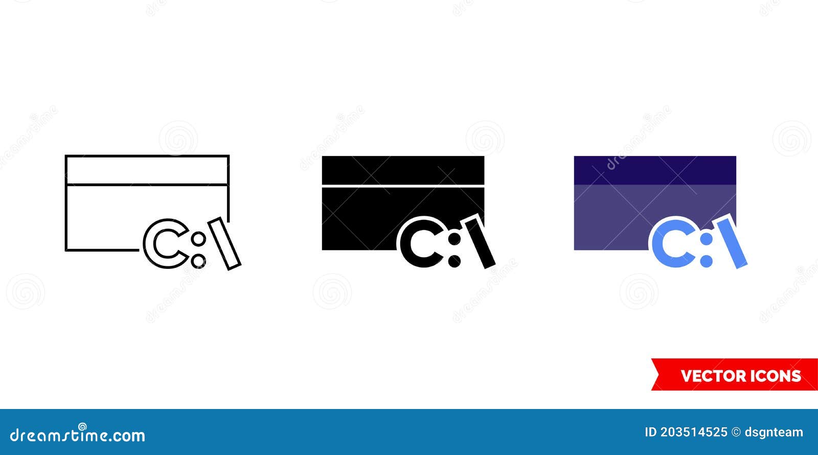 Command Line Icon of 3 Types Color, Black and White, Outline. Isolated ...