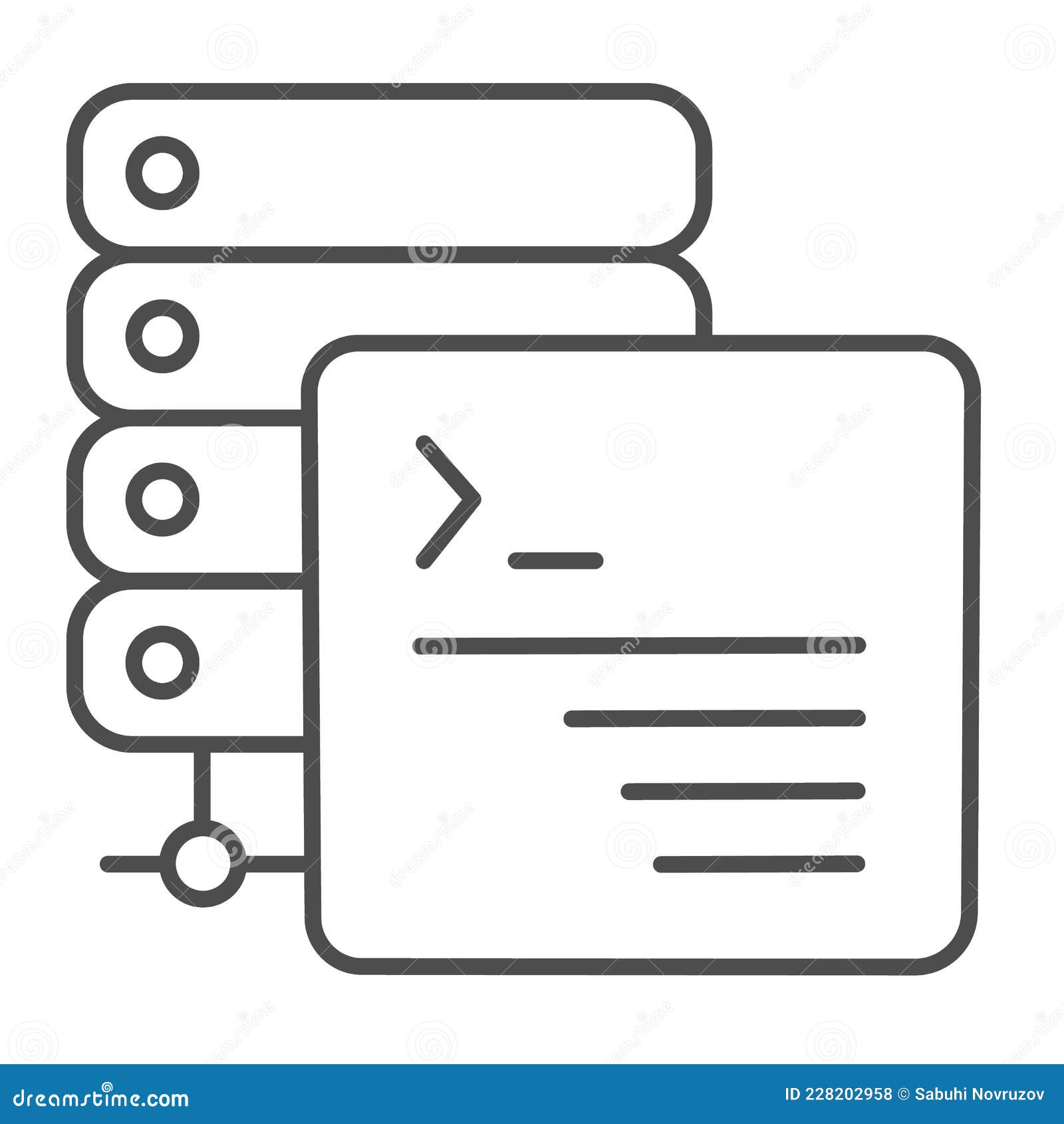 Command Line Window Data Sharing Server Console Thin Line Icon