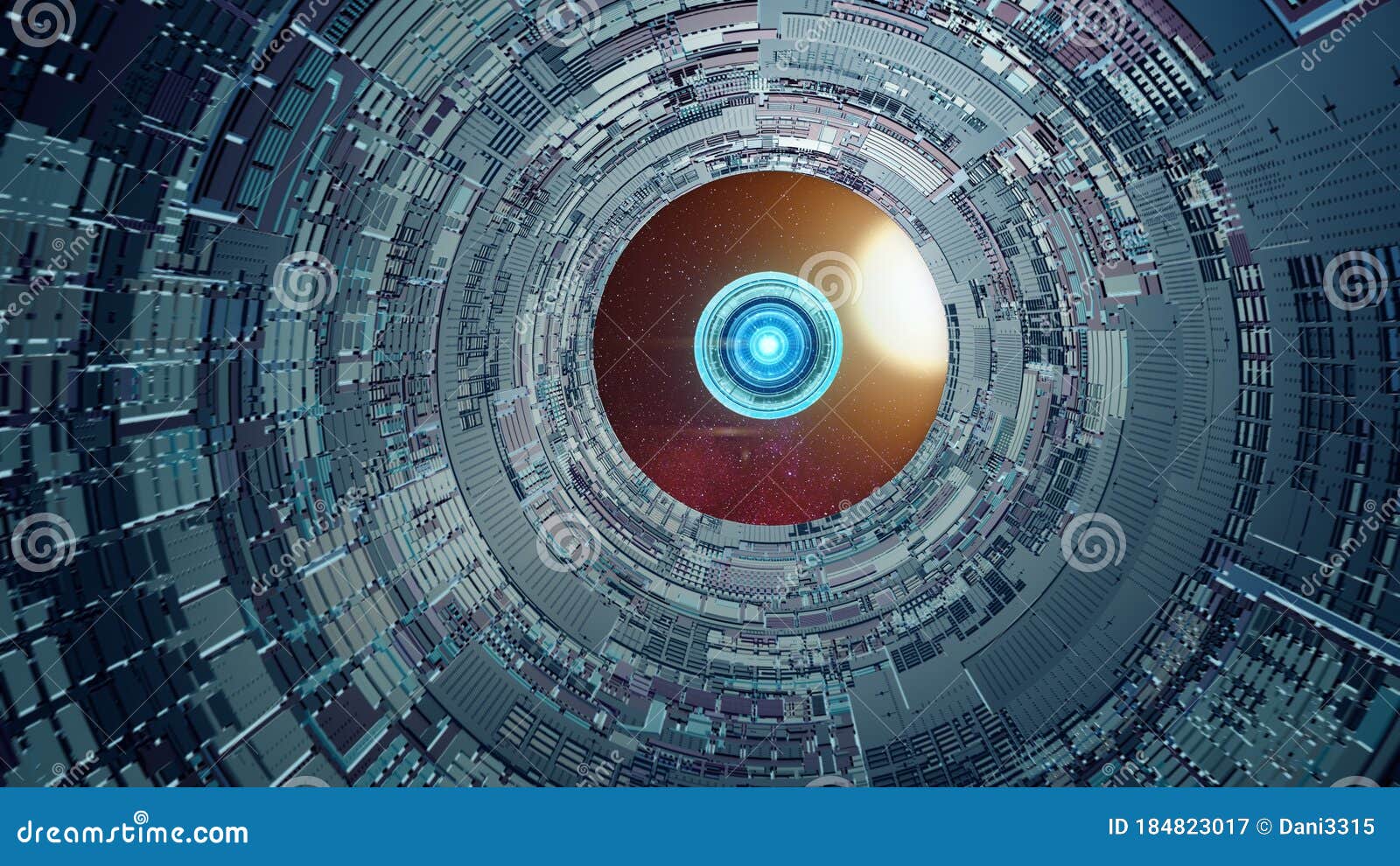 Command Module Separating from Space Station Stock Illustration ...