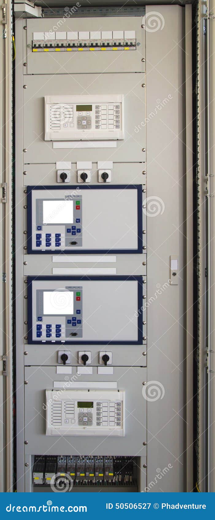 Command Panel in Modern Electrical Substation Stock Image - Image of ...