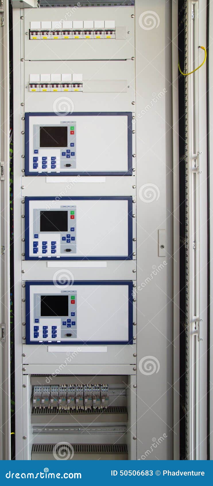 Command Panel in Modern Electrical Substation Stock Image - Image of ...