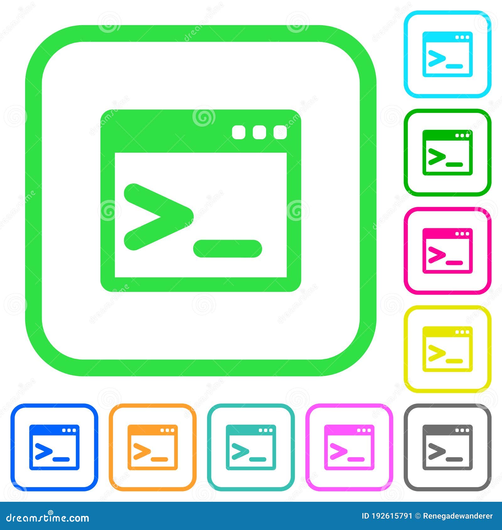 Command Prompt Vivid Colored Flat Icons Icons Stock Vector ...