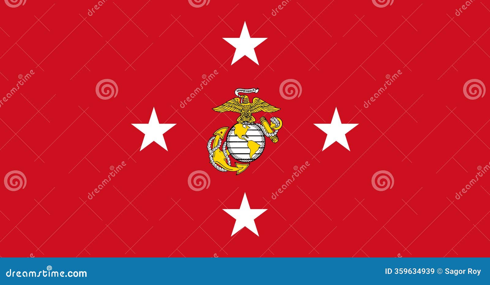 Commandant of the United States Marine Corps Flag Vector Illustration ...