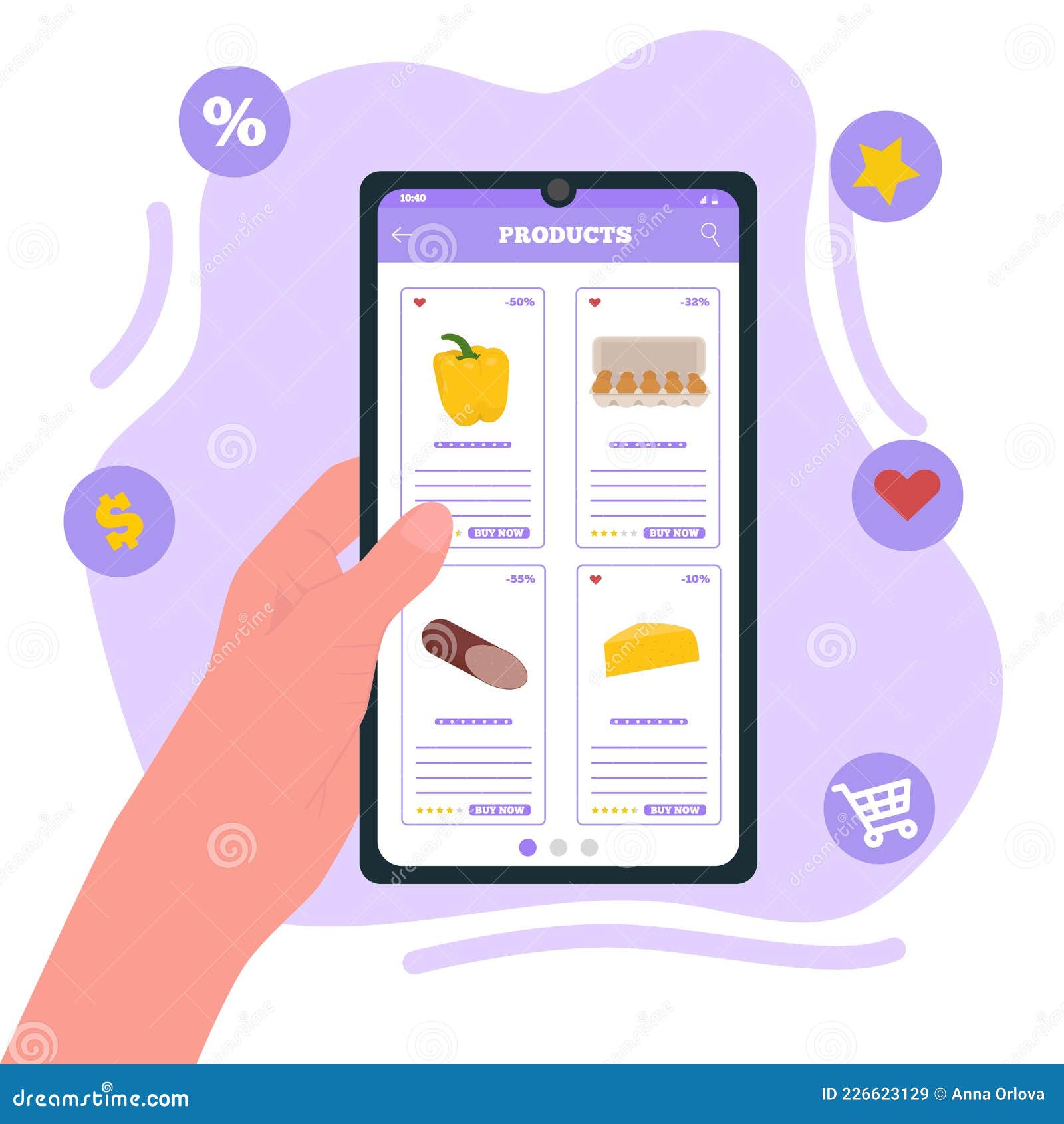 Commande En Ligne De Produits. Illustration Vectorielle Plate ...