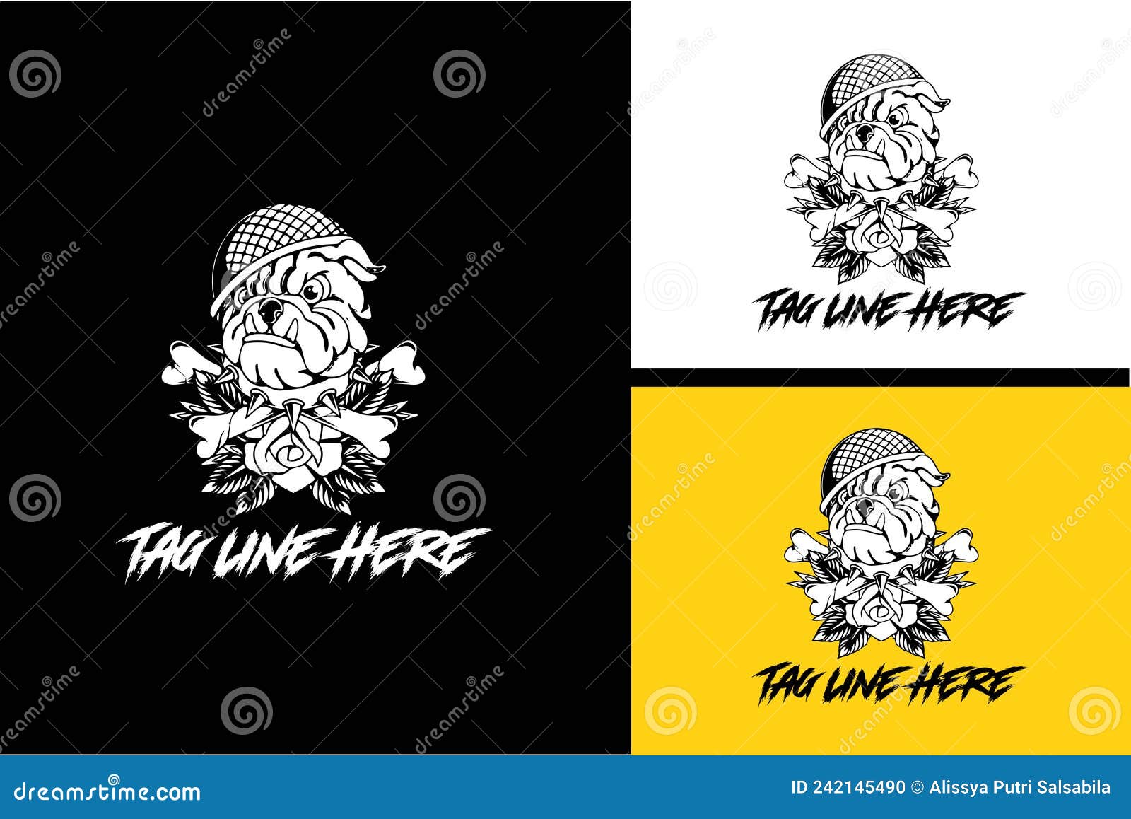 Commander in Chief Dog in Soldier Uniform Vector Illustration , Logo ...