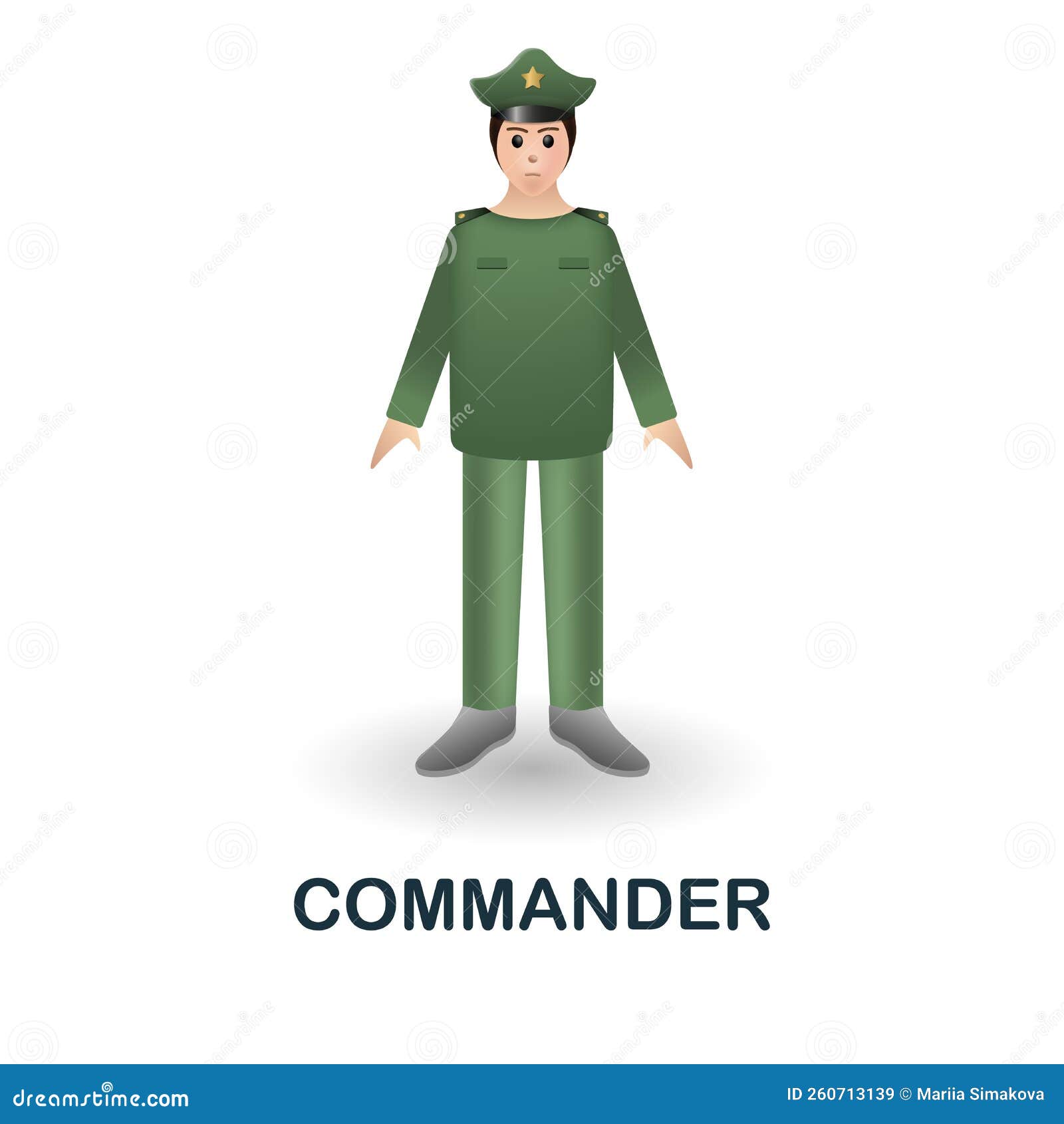 Commander Icon. 3d Illustration from War Collection Stock Vector ...
