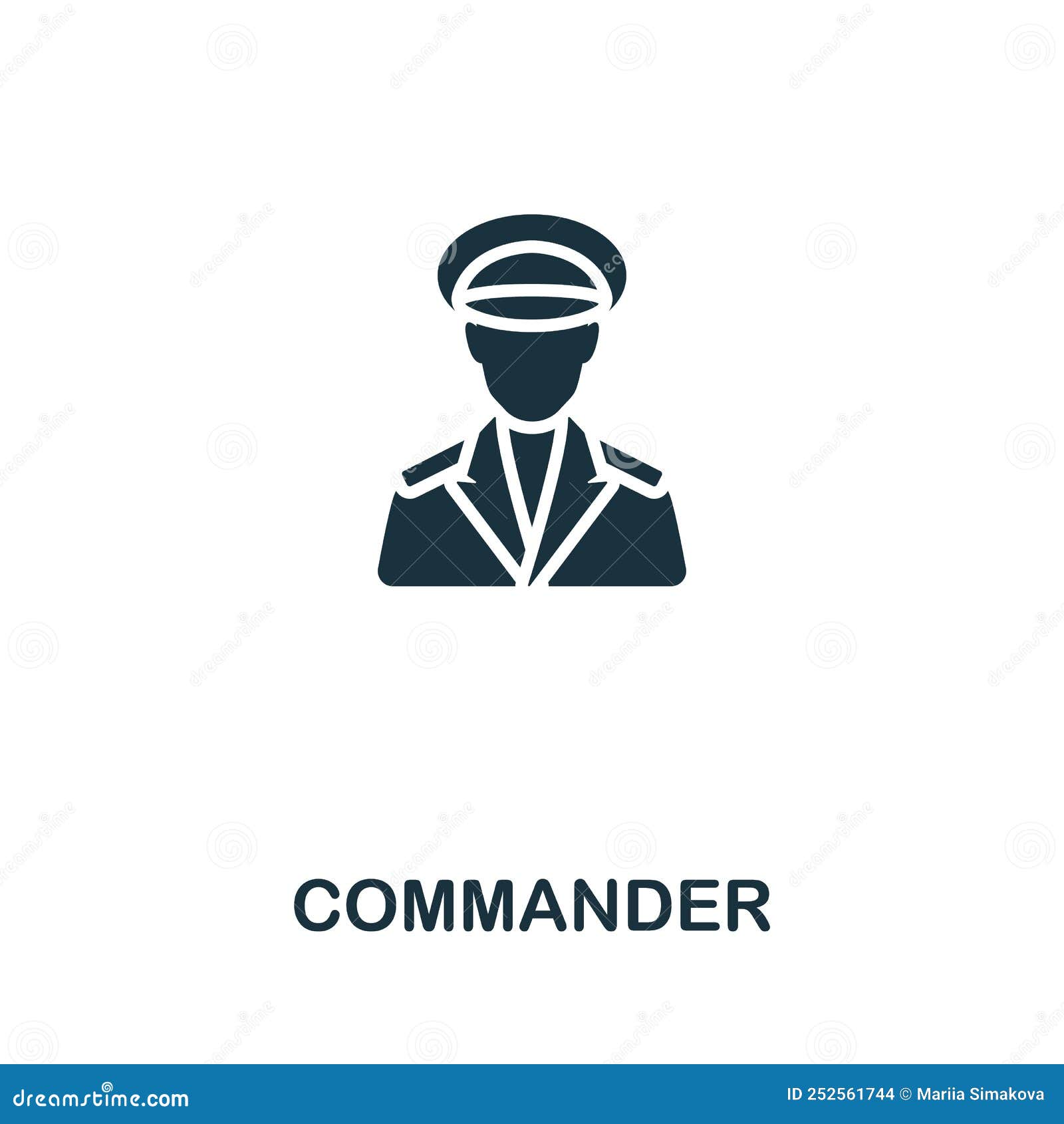 Commander Icon. Monochrome Simple Line War Icon for Templates, Web ...