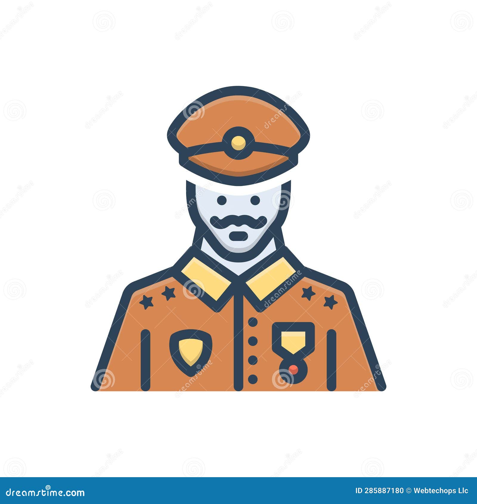 Color Illustration Icon for Commander, Veteran and Officer Stock Vector ...