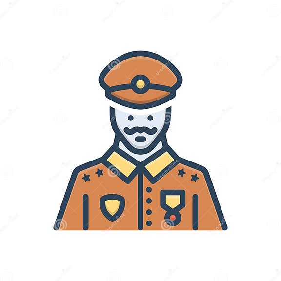 Color Illustration Icon for Commander, Veteran and Officer Stock Vector ...