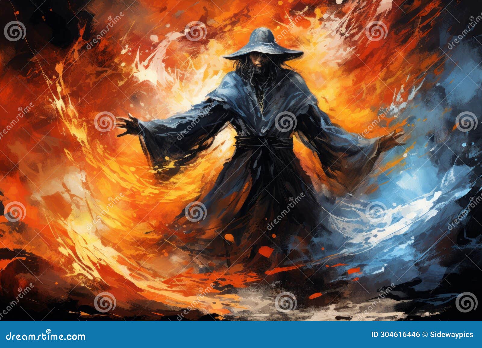 Powerful Sorcerer - Generative AI Stock Photo - Image of thunder ...