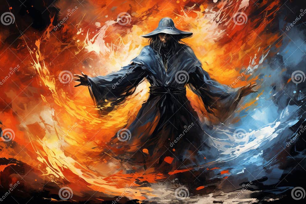 Powerful Sorcerer - Generative AI Stock Photo - Image of thunder ...