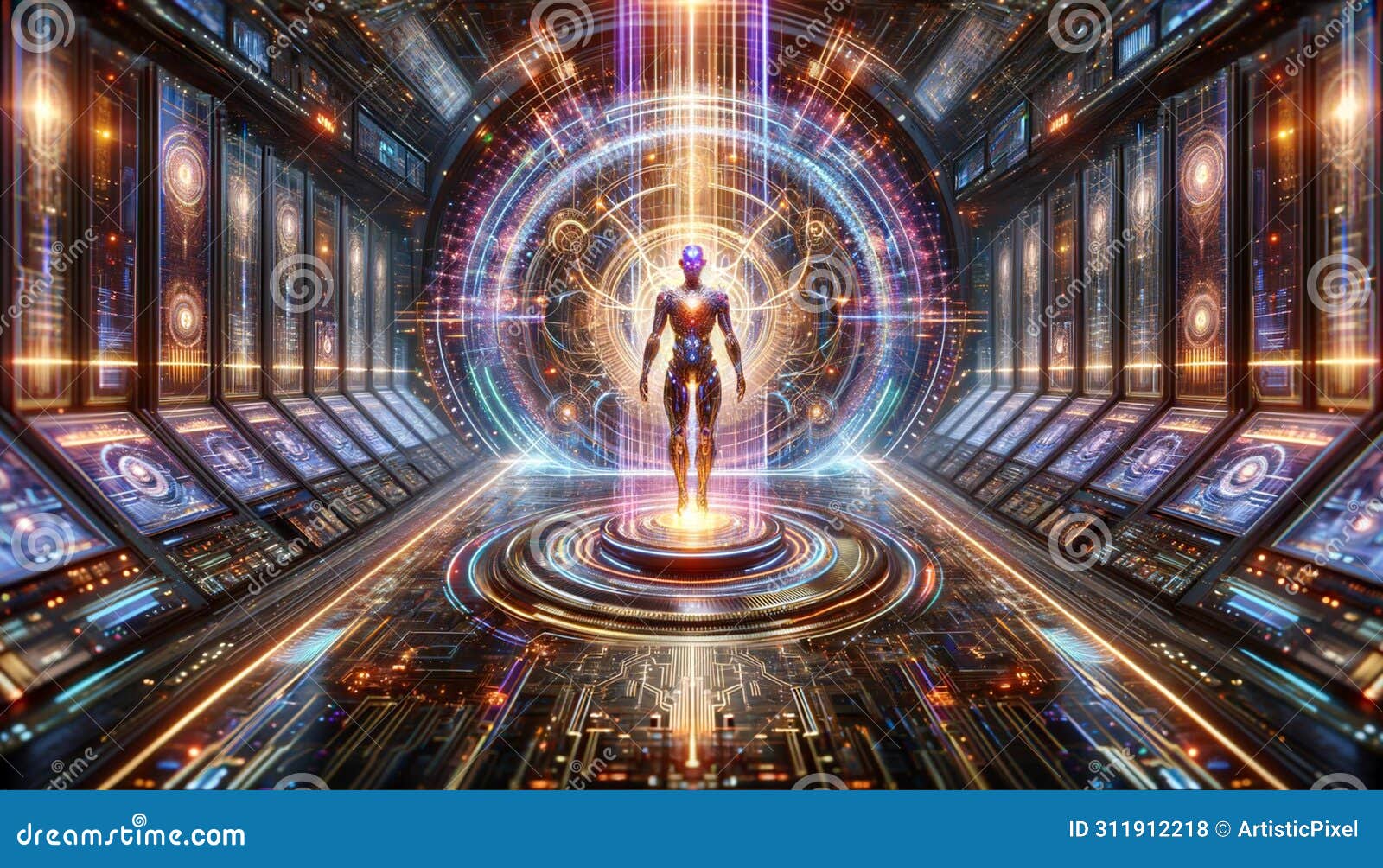 Commanding Intellect Chatgpt S Advanced Ai Command Center Stock Illustration Illustration Of