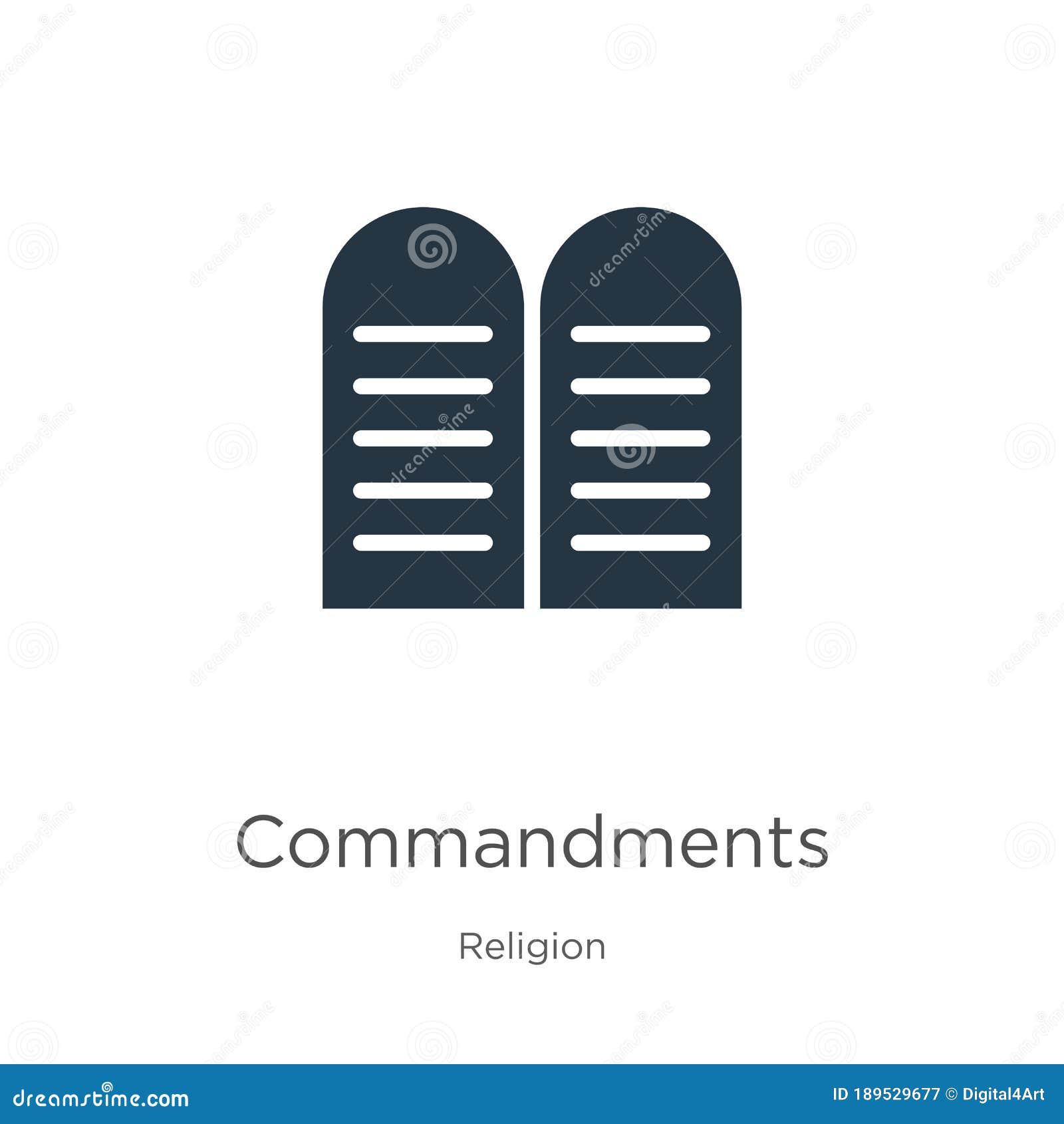 Commandments Icon Vector. Trendy Flat Commandments Icon from Religion Collection Isolated on ...