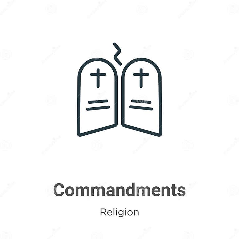 Commandments Outline Vector Icon. Thin Line Black Commandments Icon, Flat Vector Simple Element ...