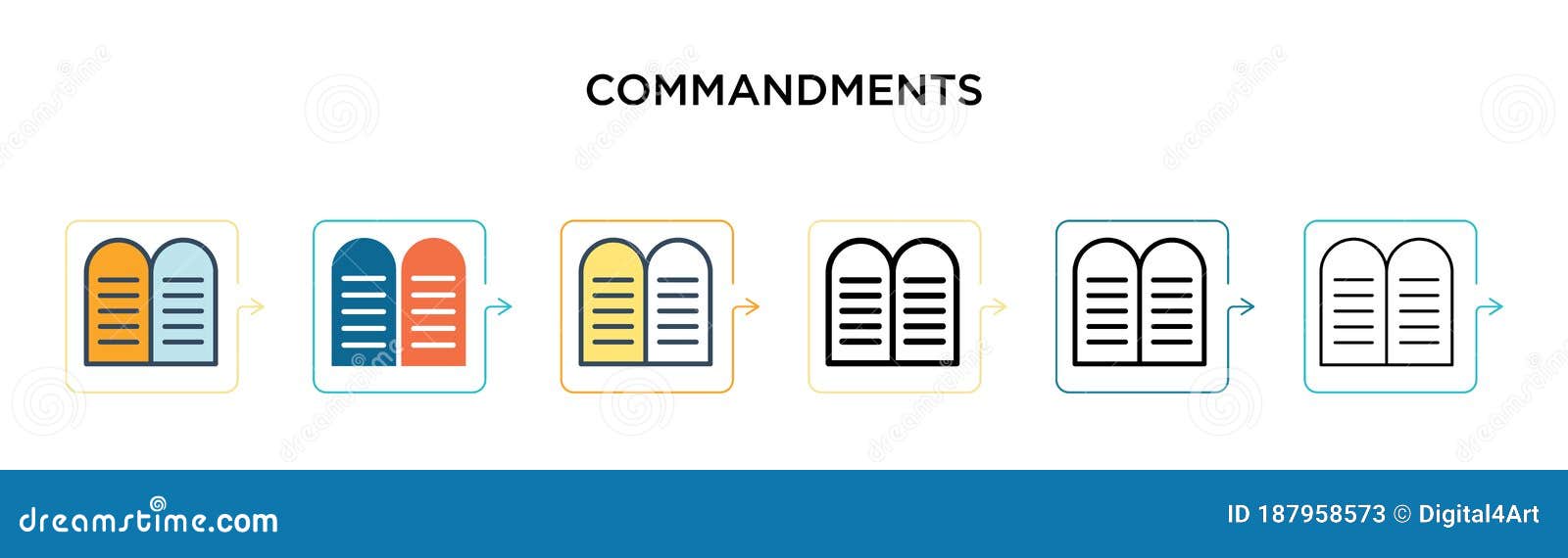 Ten Commandments Outline Icon On White Cartoon Vector | CartoonDealer ...