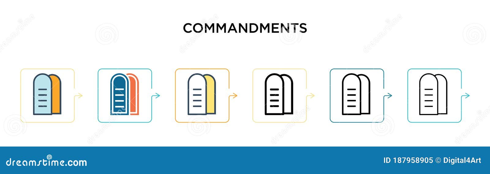 Ten Commandments Outline Icon On White Cartoon Vector | CartoonDealer ...