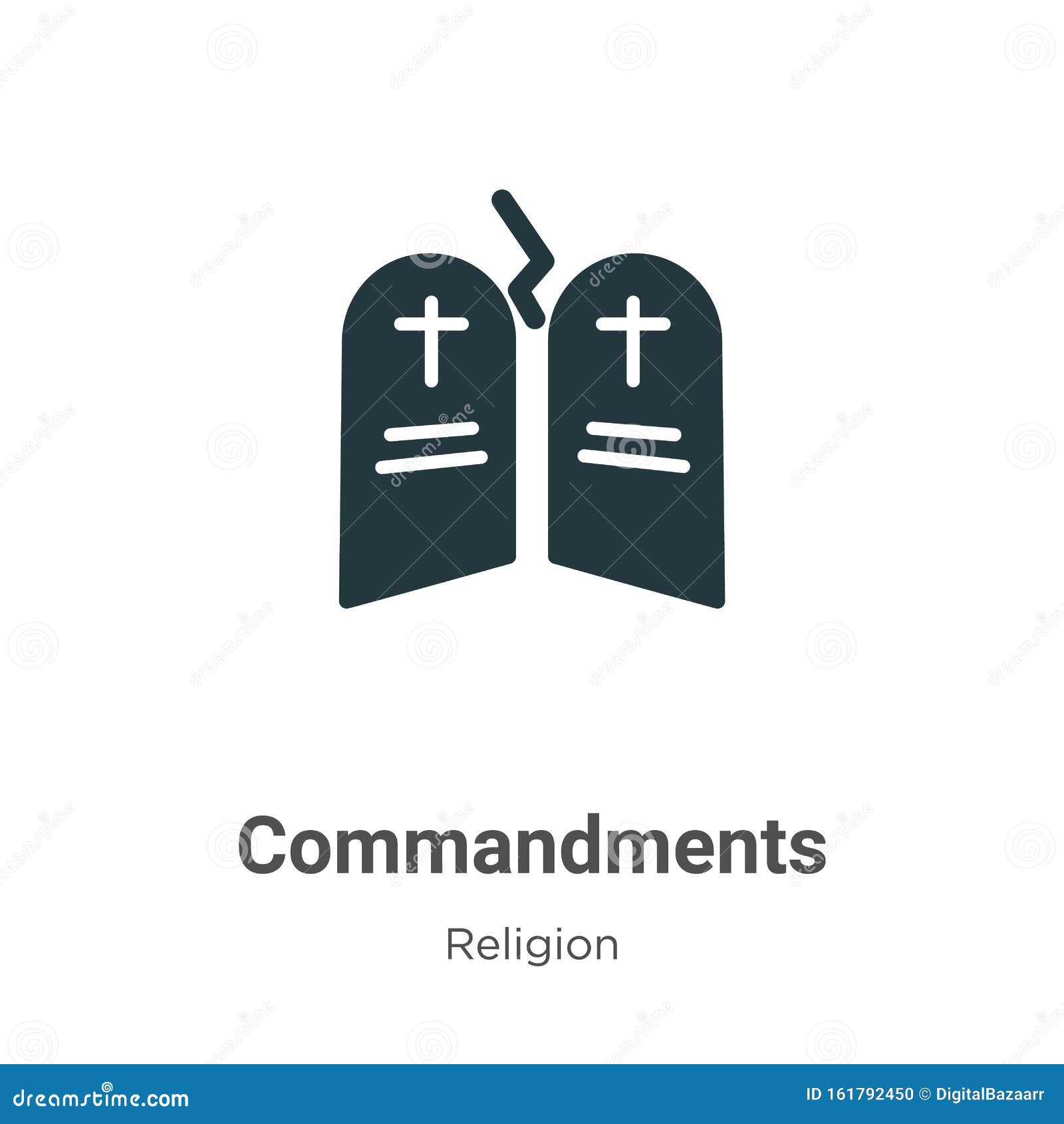 Commandments Vector Icon on White Background. Flat Vector Commandments ...