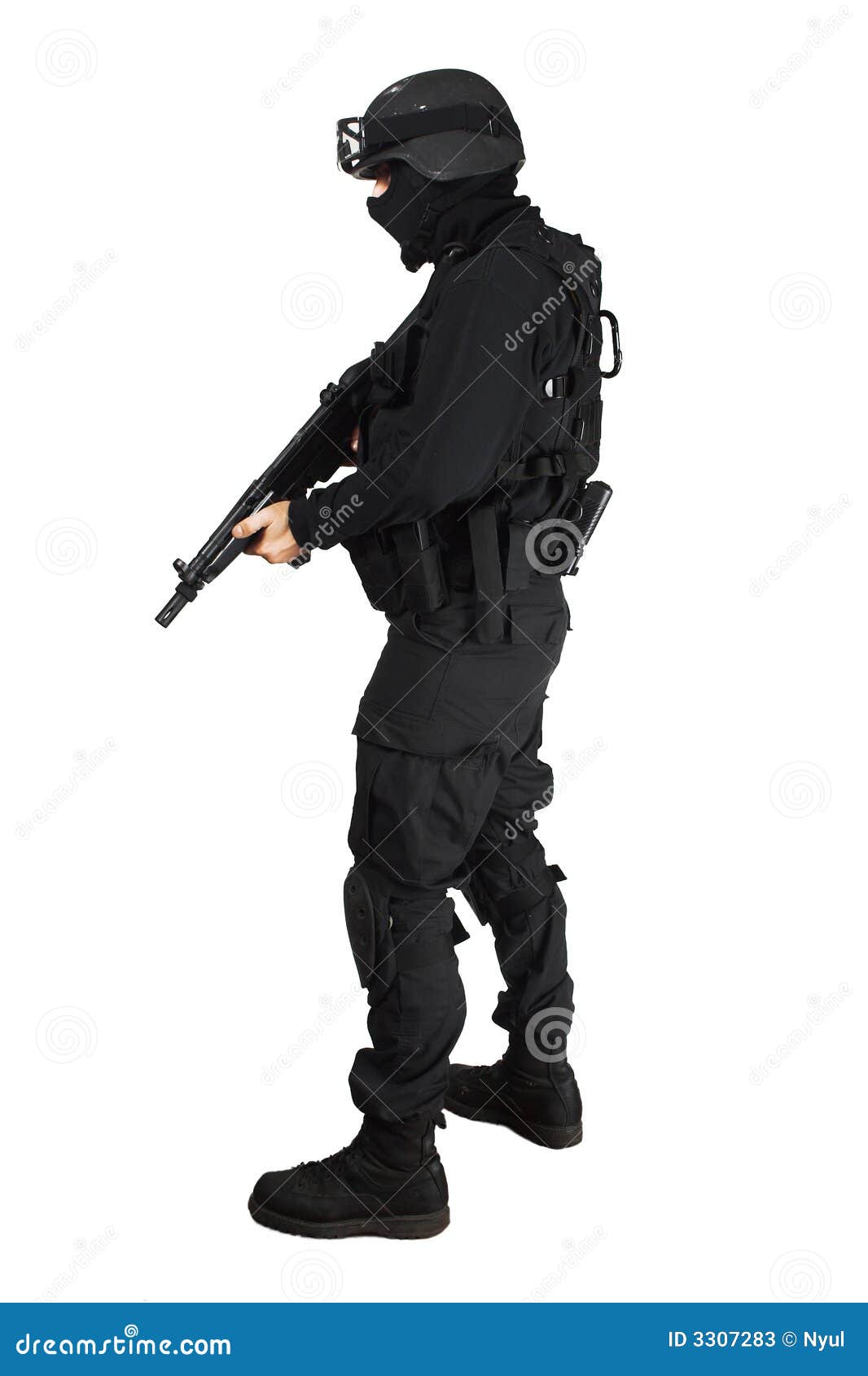 Commando stock image. Image of force, rifle, helmet, suit - 3307283