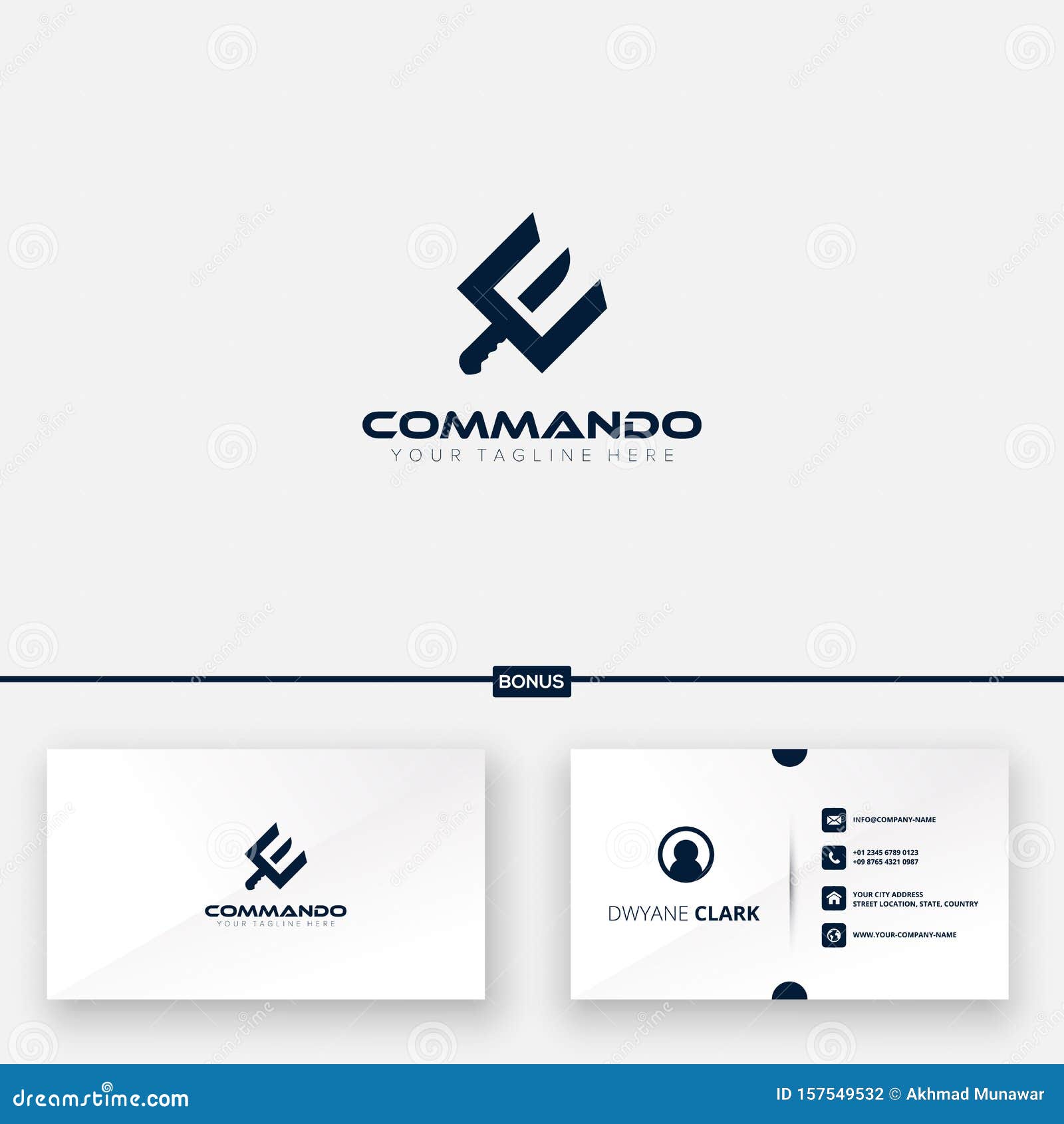 Commando Logo Initial E with Equipment Knife for the Logo and Free ...