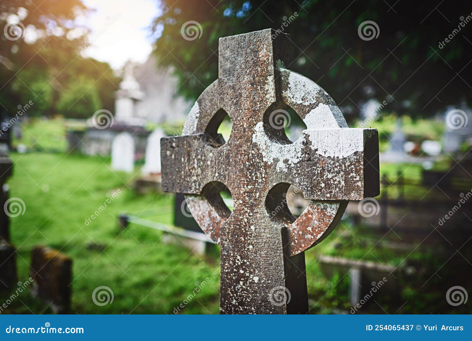 Commemorating Their Memory with a Cross. a Gravestone in a Cemetery ...
