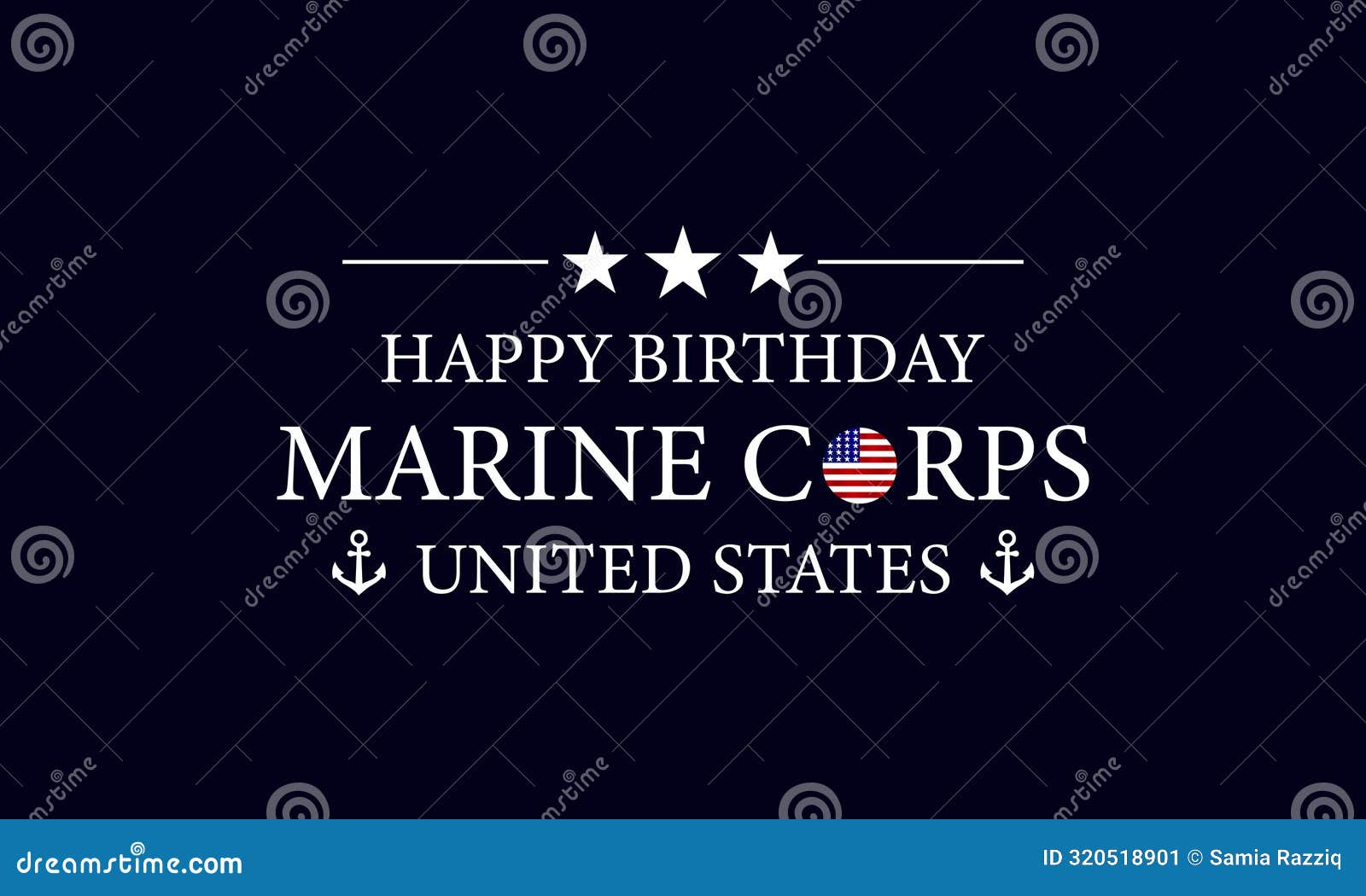 Commemorating the US Marine Corps Birthday with Text Flag Design Stock ...