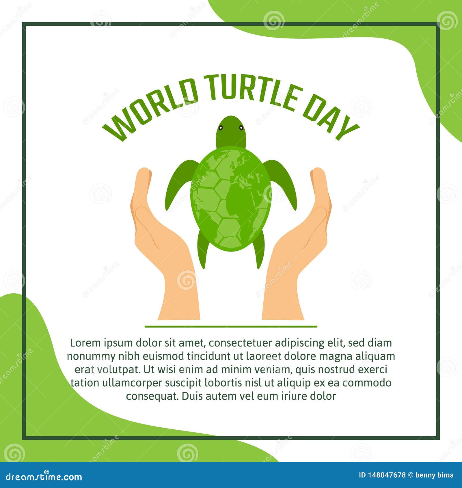 World Turtle Day Calligraphy Lettering With Cute Hand Drawn Turtles ...