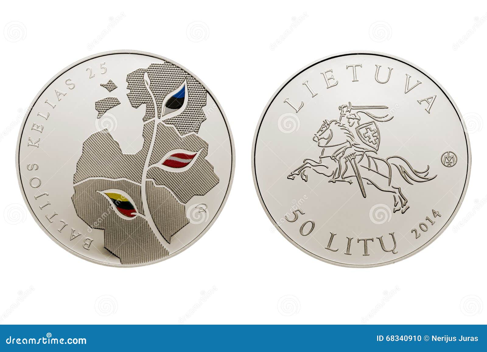 Commemorative Circulation 25 Litas Coin Editorial Image - Image of ...