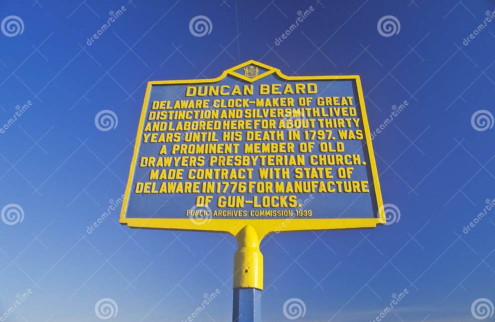 Commemorative Sign for the Scottish Immigrant Clockmaker Duncan Beard ...