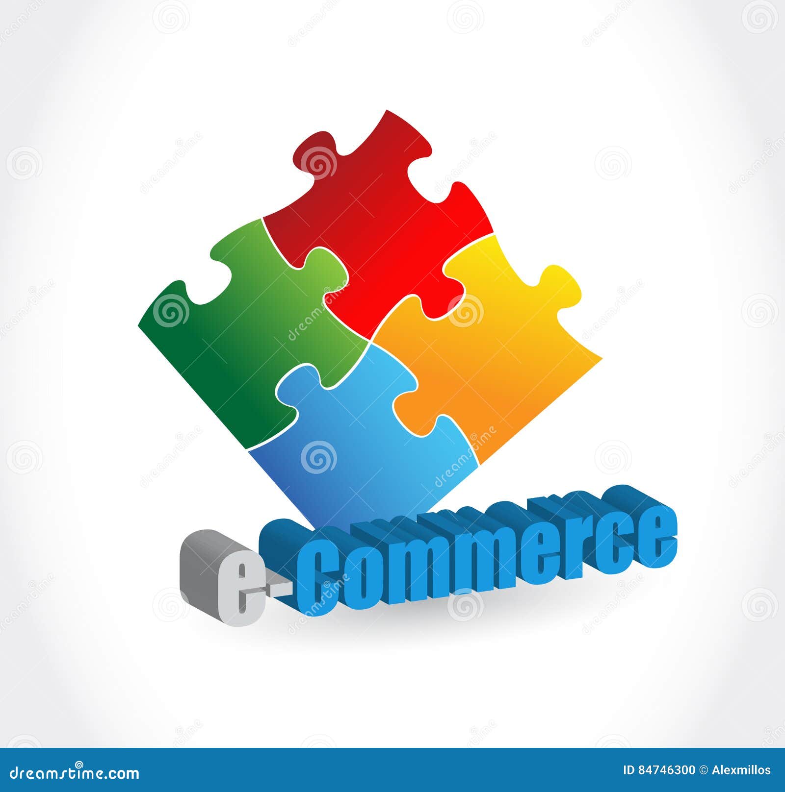 Commence Business Puzzle Pieces Concept Stock Illustration ...