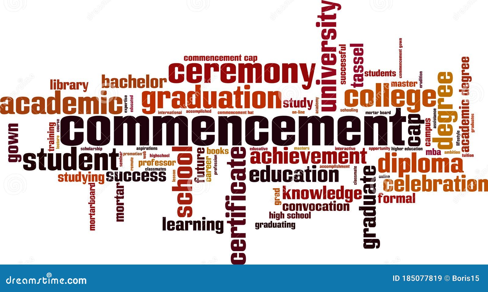 Commencement word cloud stock vector. Illustration of bachelor - 185077819