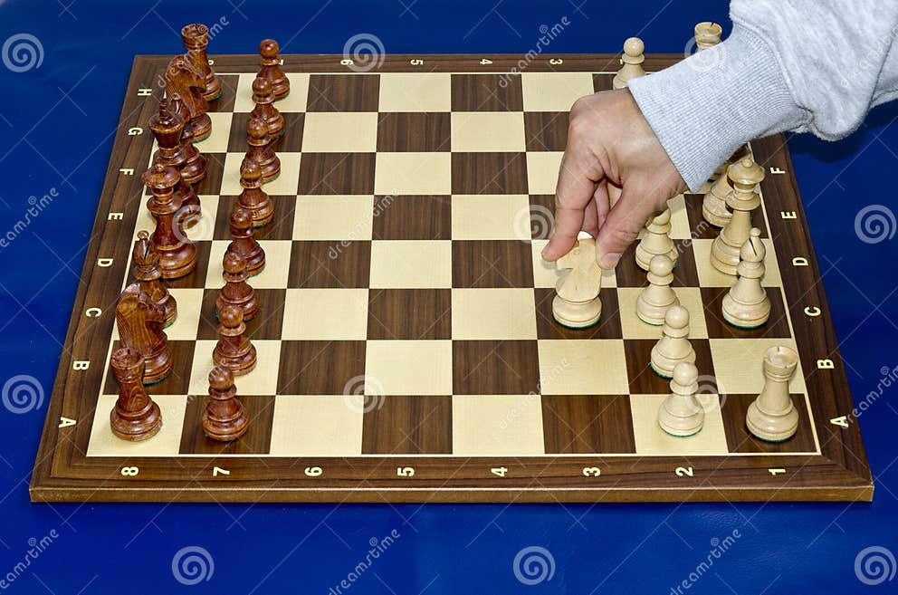 Commencer le jeu d'échecs photo stock. Image du amusement - 26876254