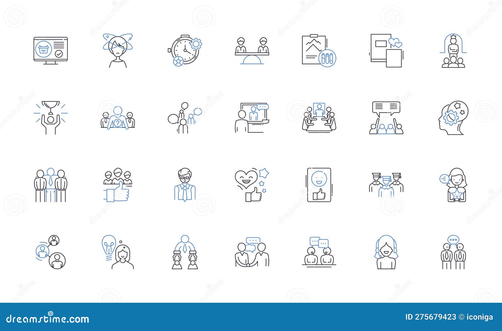 Commencing Development Line Icons Collection. Inception, Initiation ...