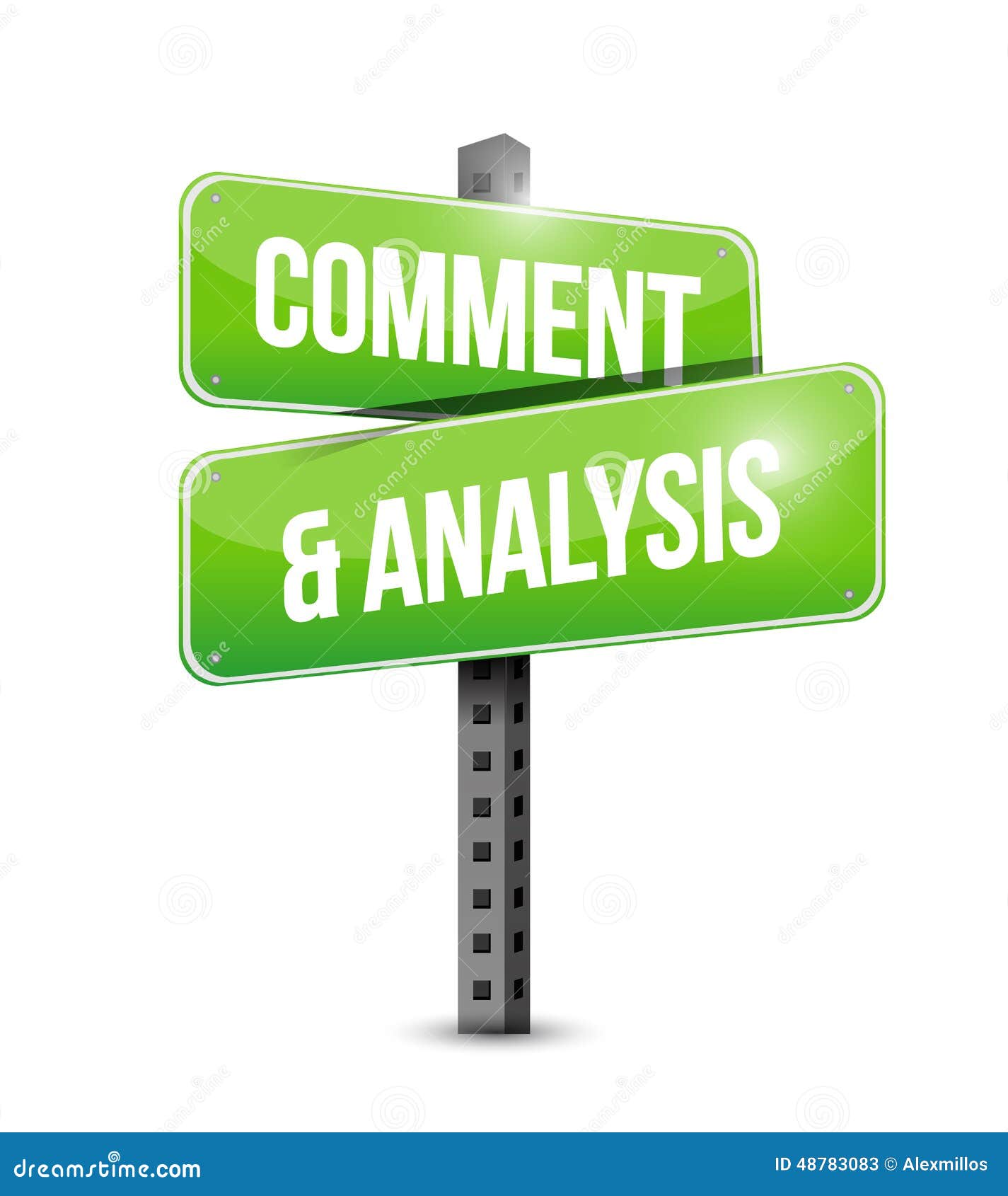 Comment and Analysis Street Sign Stock Image - Image of evaluate ...