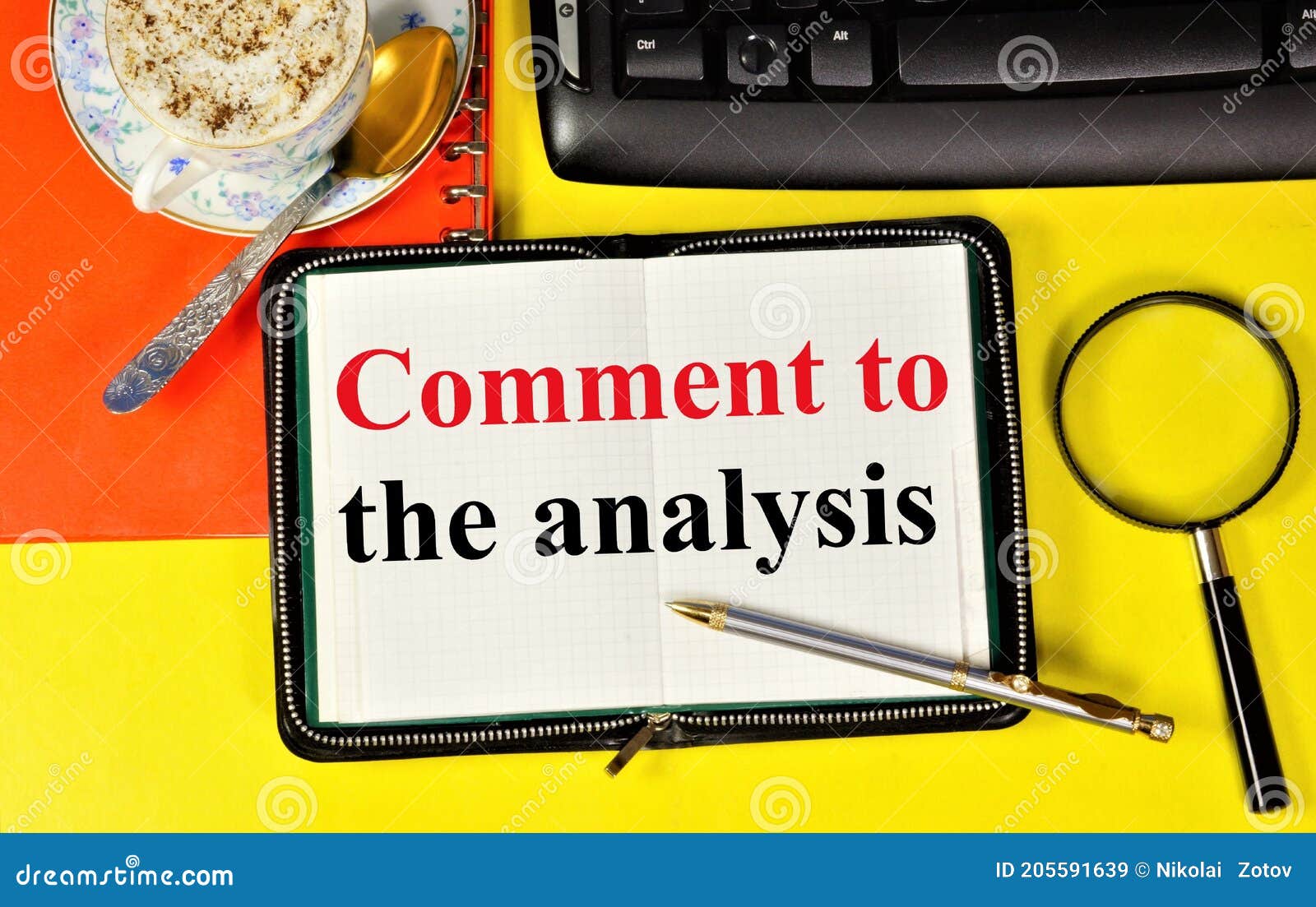 Comment on the Analysis. Text Label in the Working Notebook Stock Image ...
