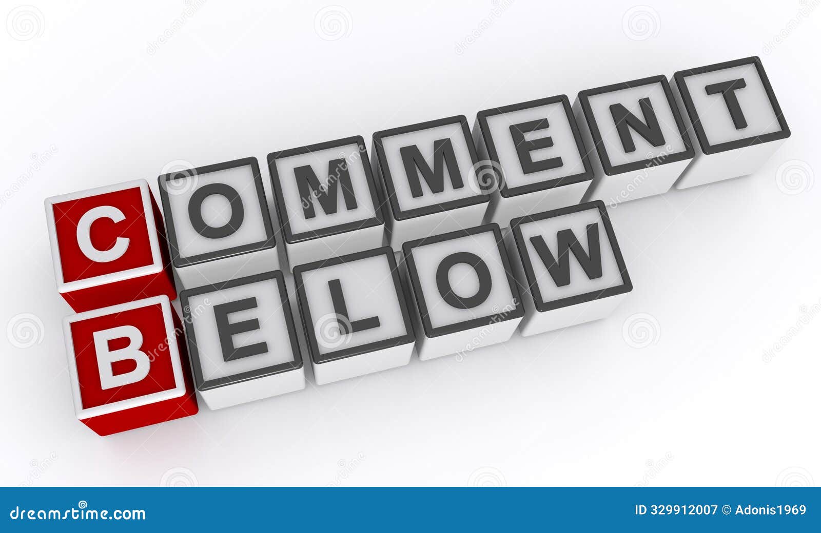 Comment Below Word Block on White Stock Image - Image of community ...