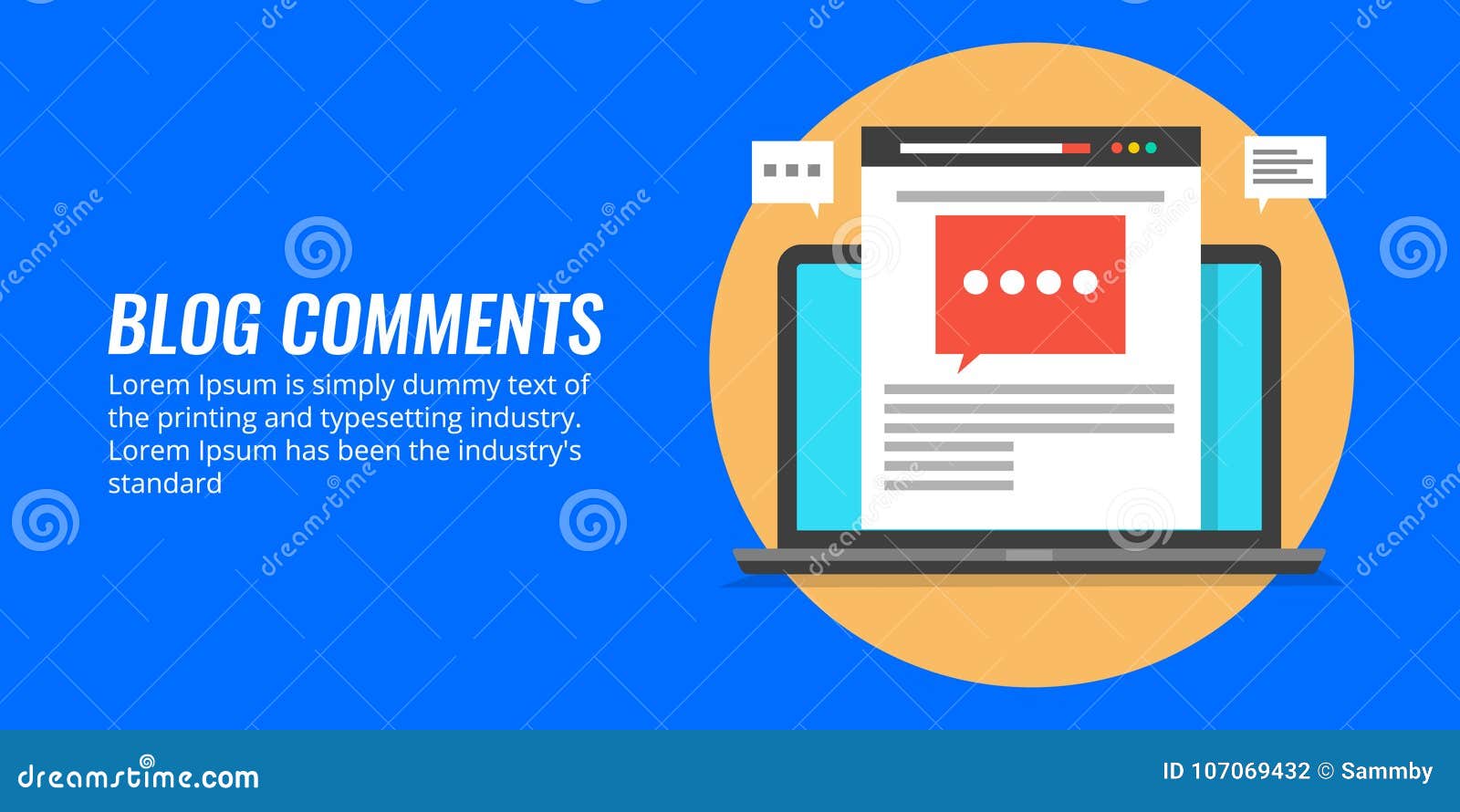 Blog Comments - Comment on a Blog Post, Blogging Concept. Flat Design ... Blog Comments - Comment on a Blog Post, Blogging Concept. Flat Design ...