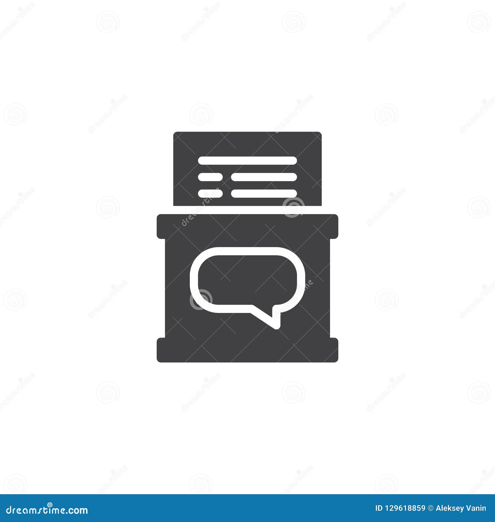 Comment Box with Paper Document Vector Icon Stock Vector - Illustration ...