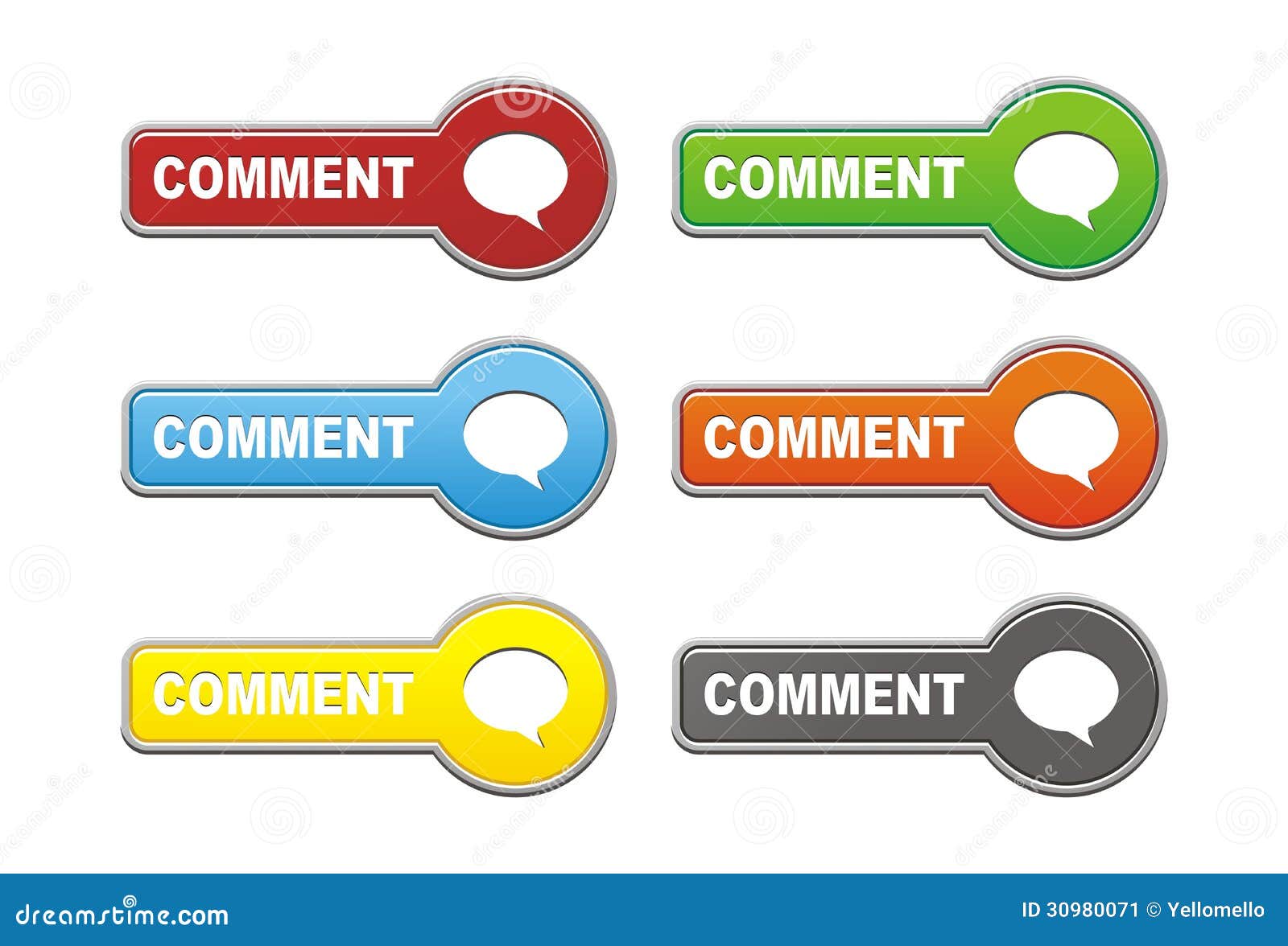 Comment button sets stock illustration. Illustration of business - 30980071