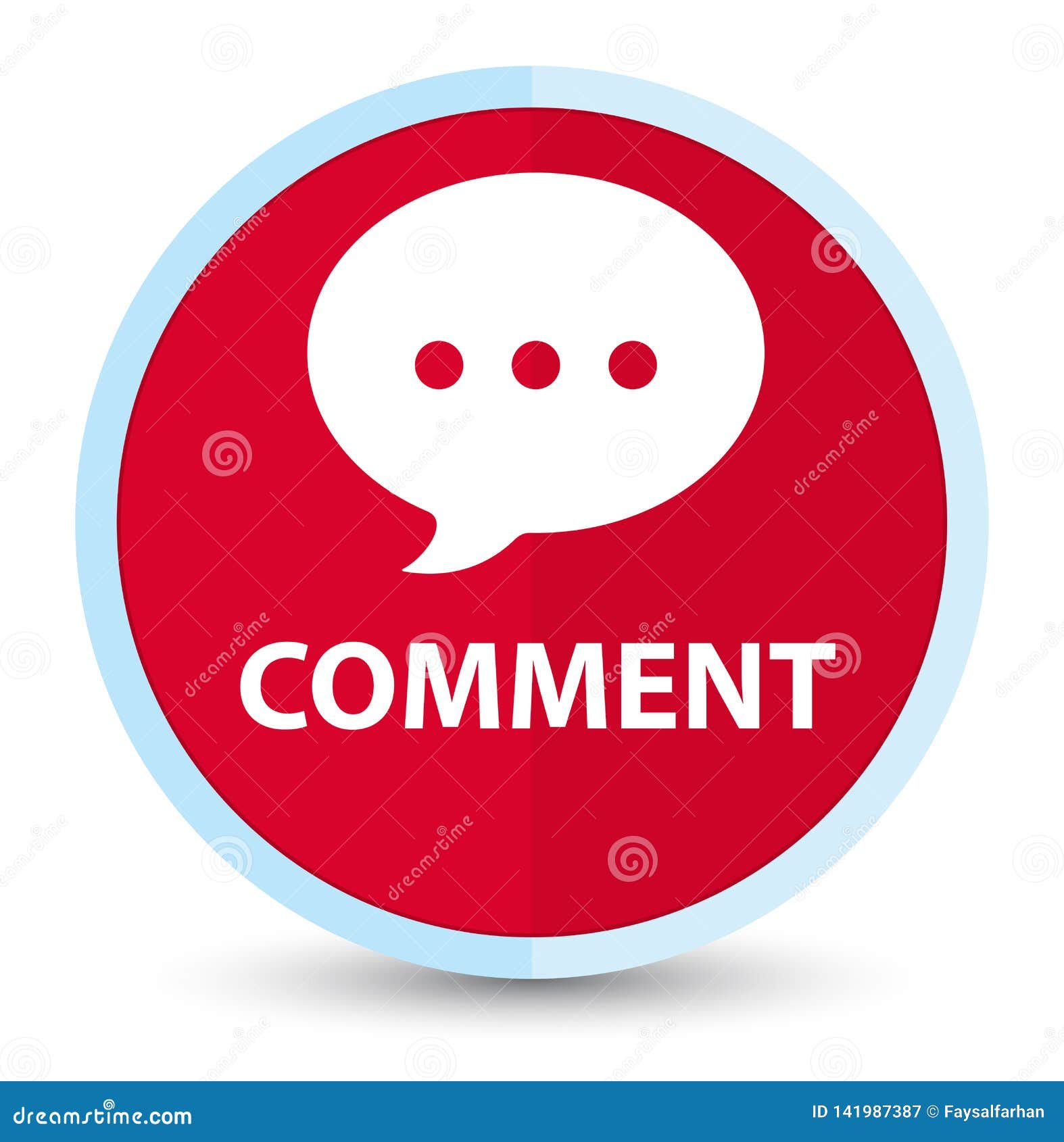 Comment (conversation Icon) Flat Prime Red Round Button Stock Vector ...