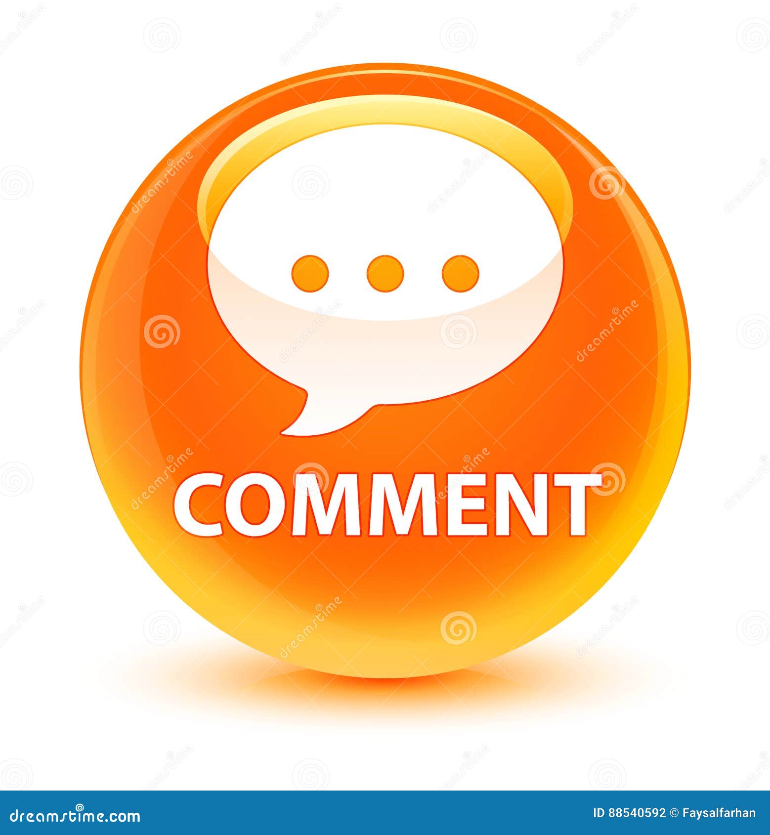 Comment (conversation Icon) Glassy Orange Round Button Stock ...