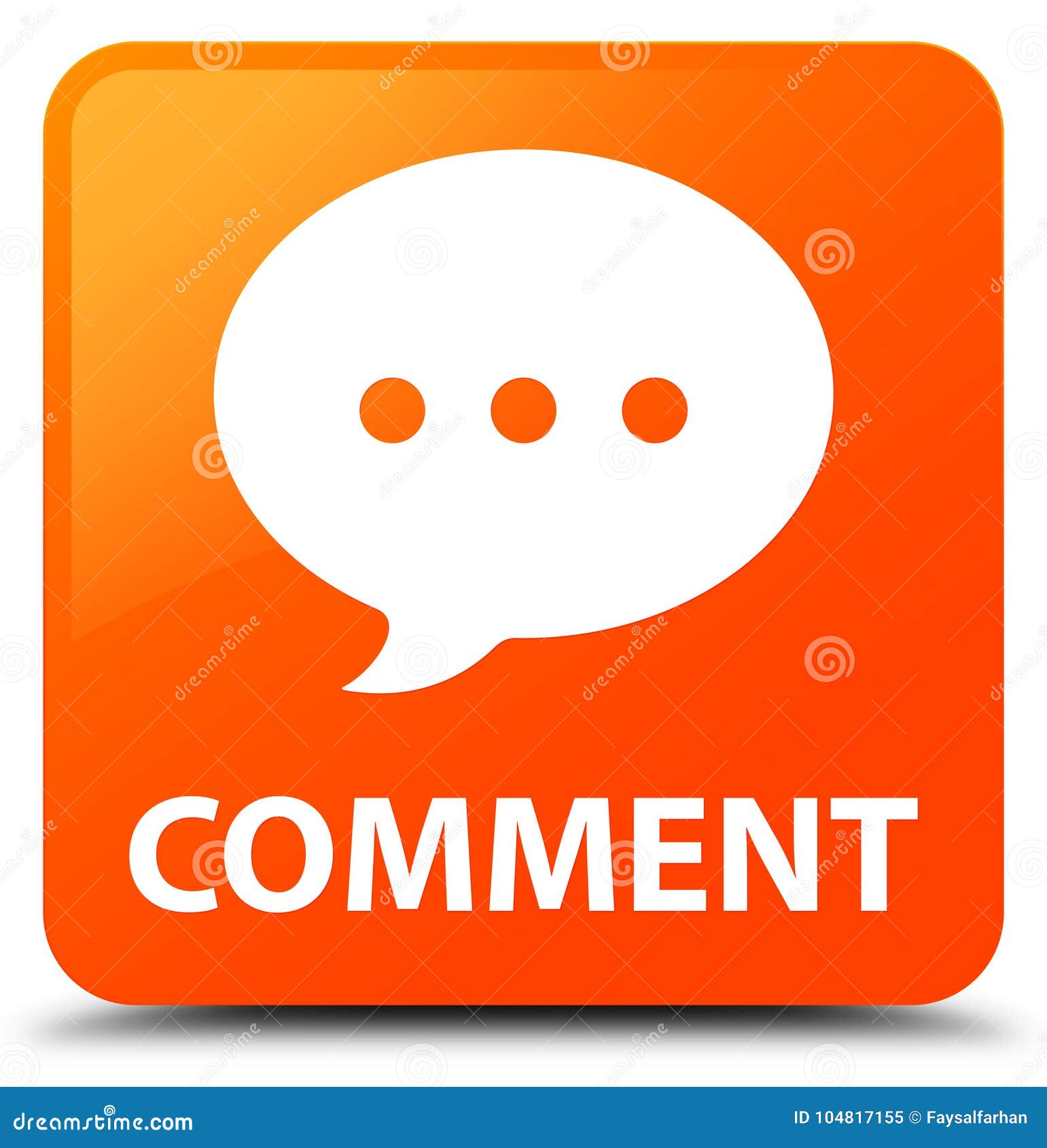 Comment (conversation Icon) Orange Square Button Stock Illustration ...