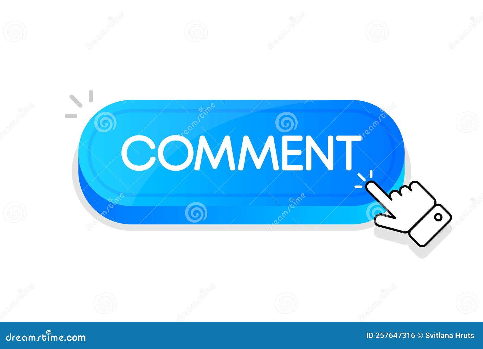 Comment 3d Button. Mouse Touched Button. Vector Illustration. Stock ...