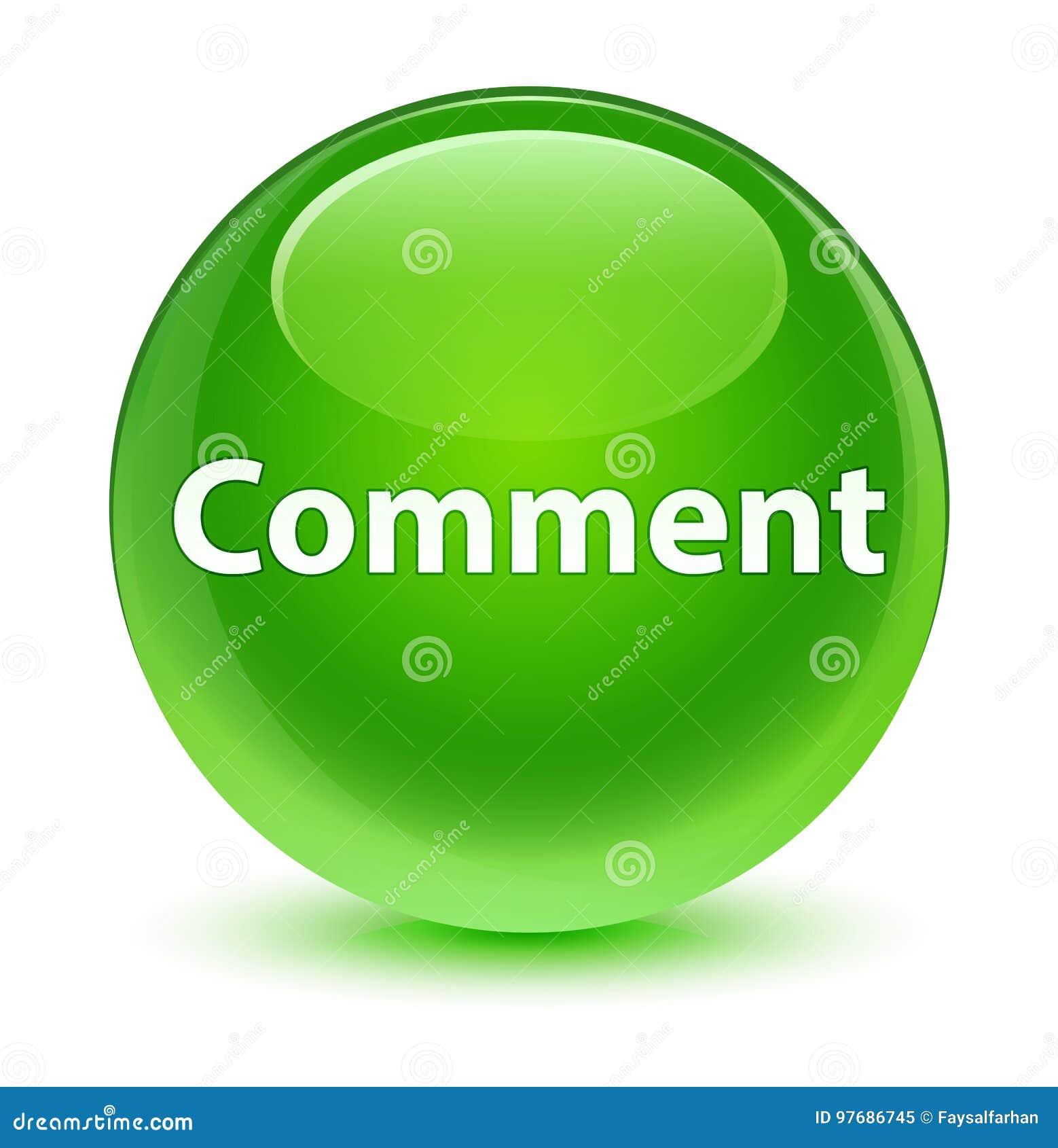 Comment Glassy Green Round Button Stock Illustration - Illustration of ...