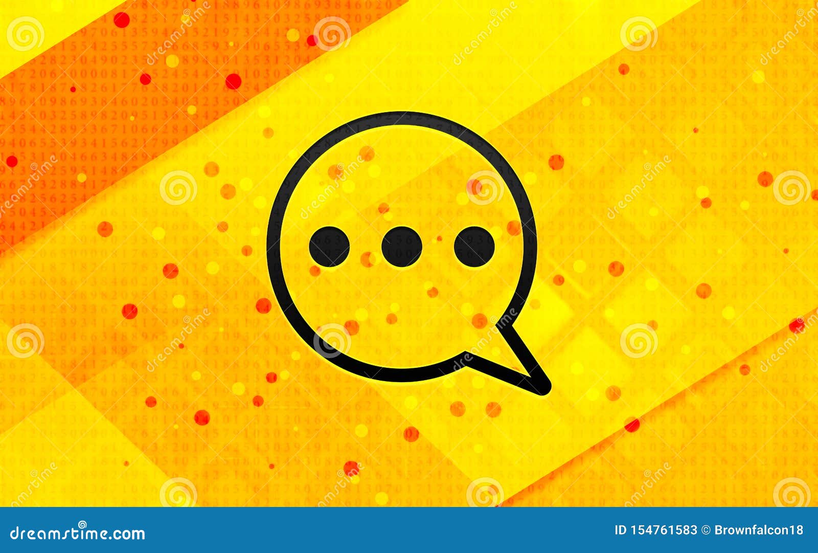 Comment Icon Abstract Digital Banner Yellow Background Stock ...