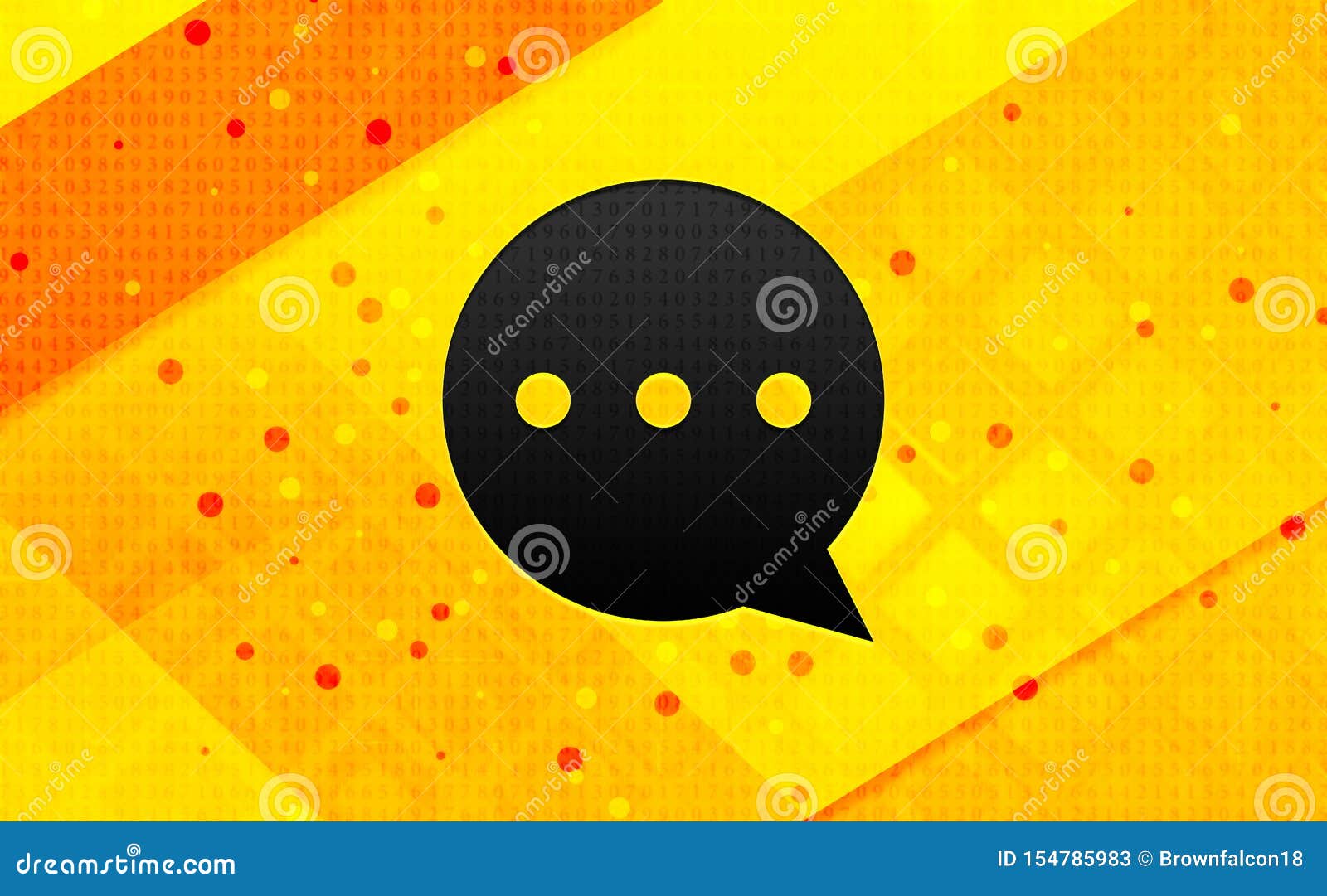 Comment Icon Abstract Digital Banner Yellow Background Stock ...