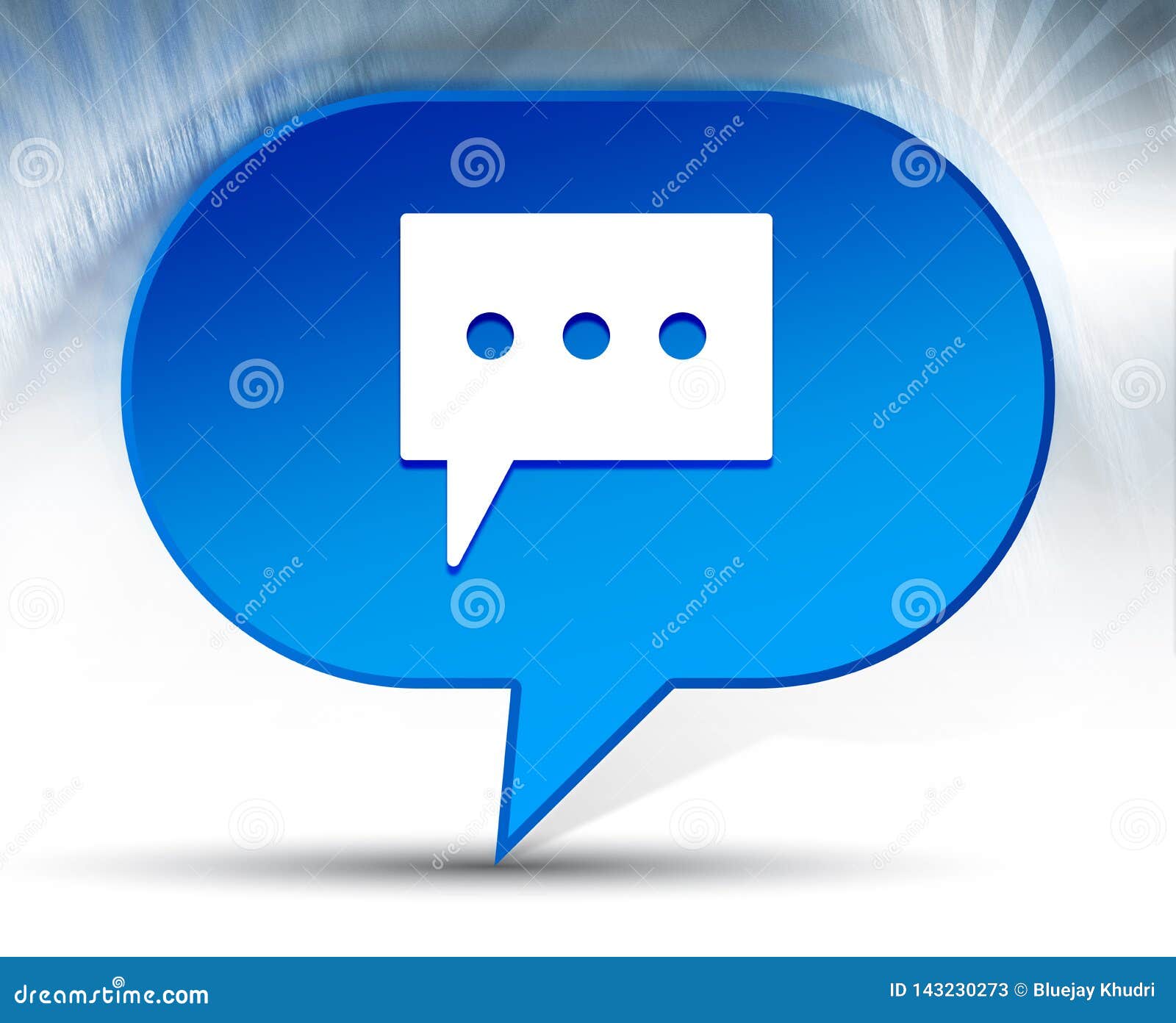 Comment Icon Blue Bubble Background Stock Illustration - Illustration ...