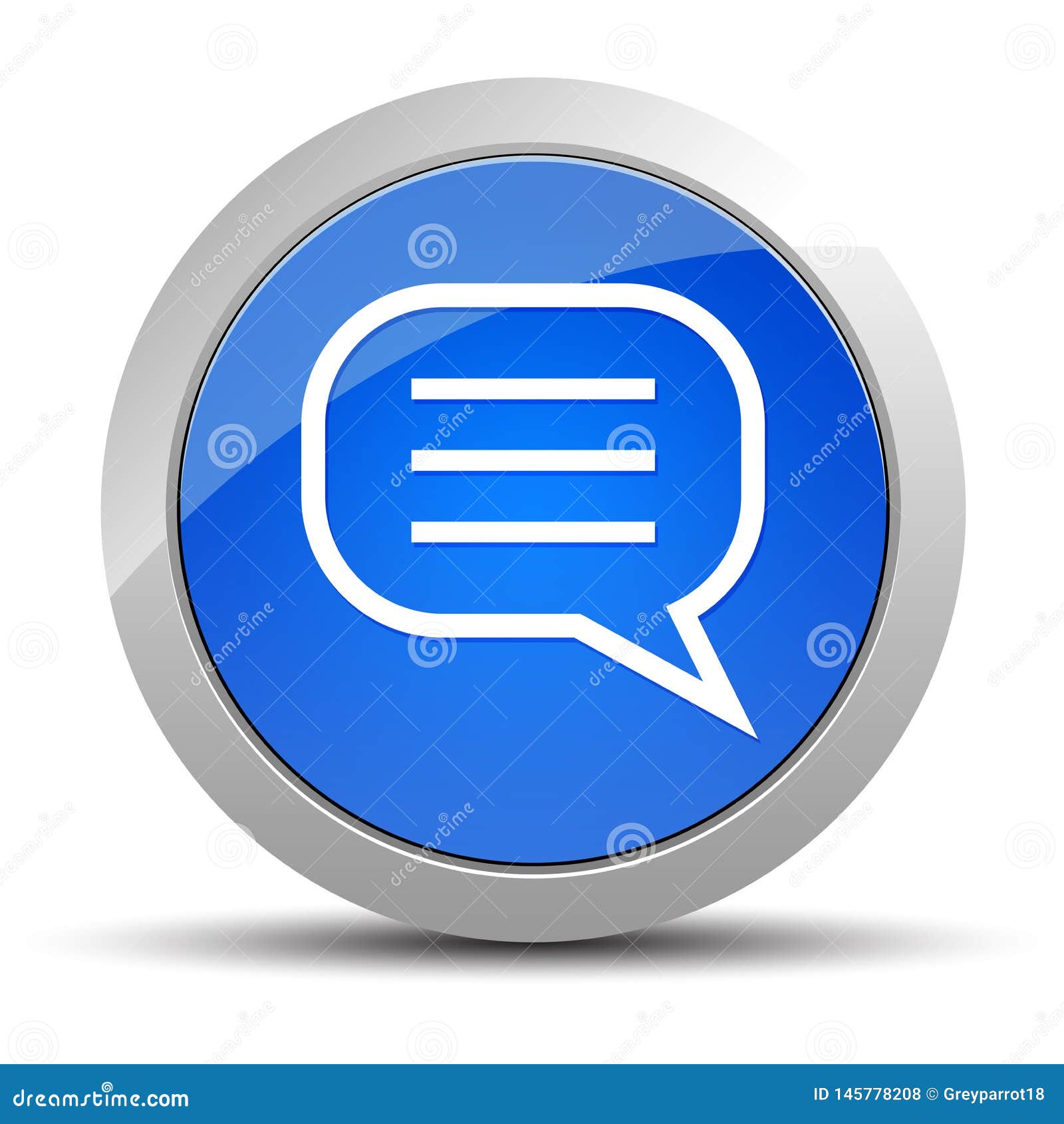 Comment Icon Blue Round Button Illustration Stock Illustration ...