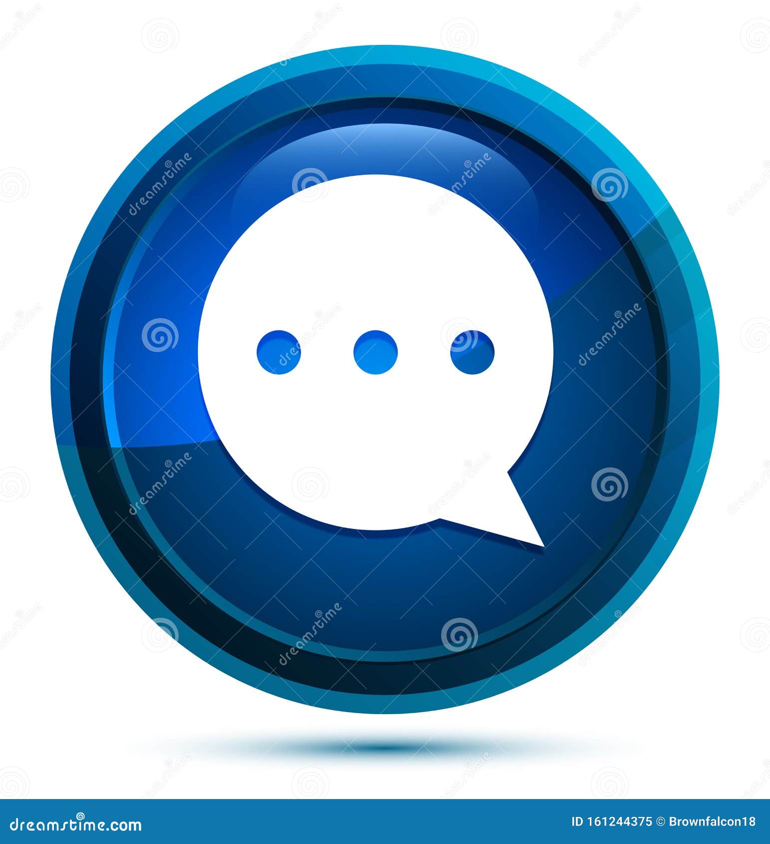 Comment Icon Elegant Blue Round Button Illustration Stock Vector ...