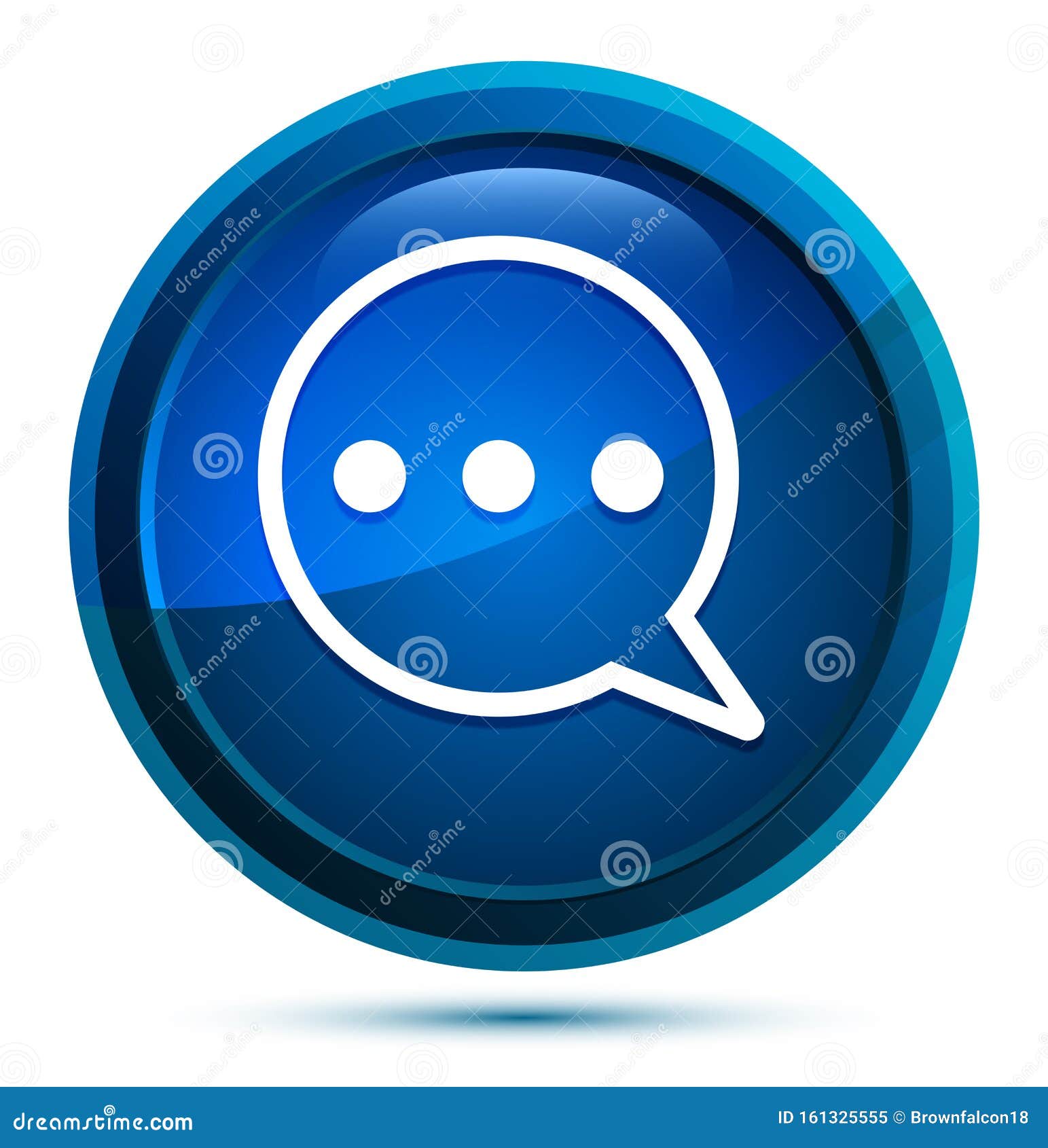 Comment Icon Elegant Blue Round Button Illustration Stock Vector ...